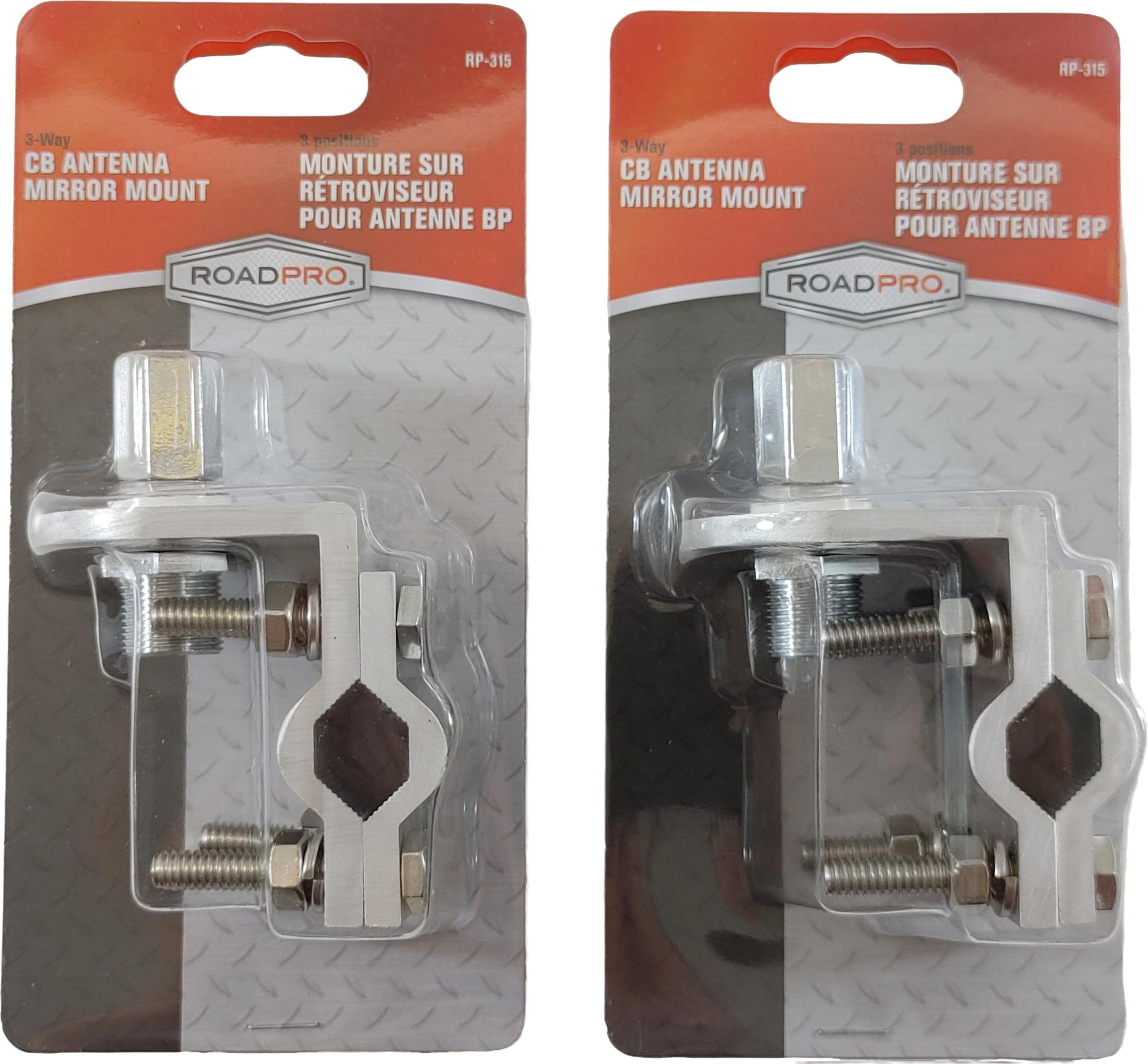 Lot of 2 RoadPro RP-315 3-Way Double Groove CB Radio Antenna Mirror ...