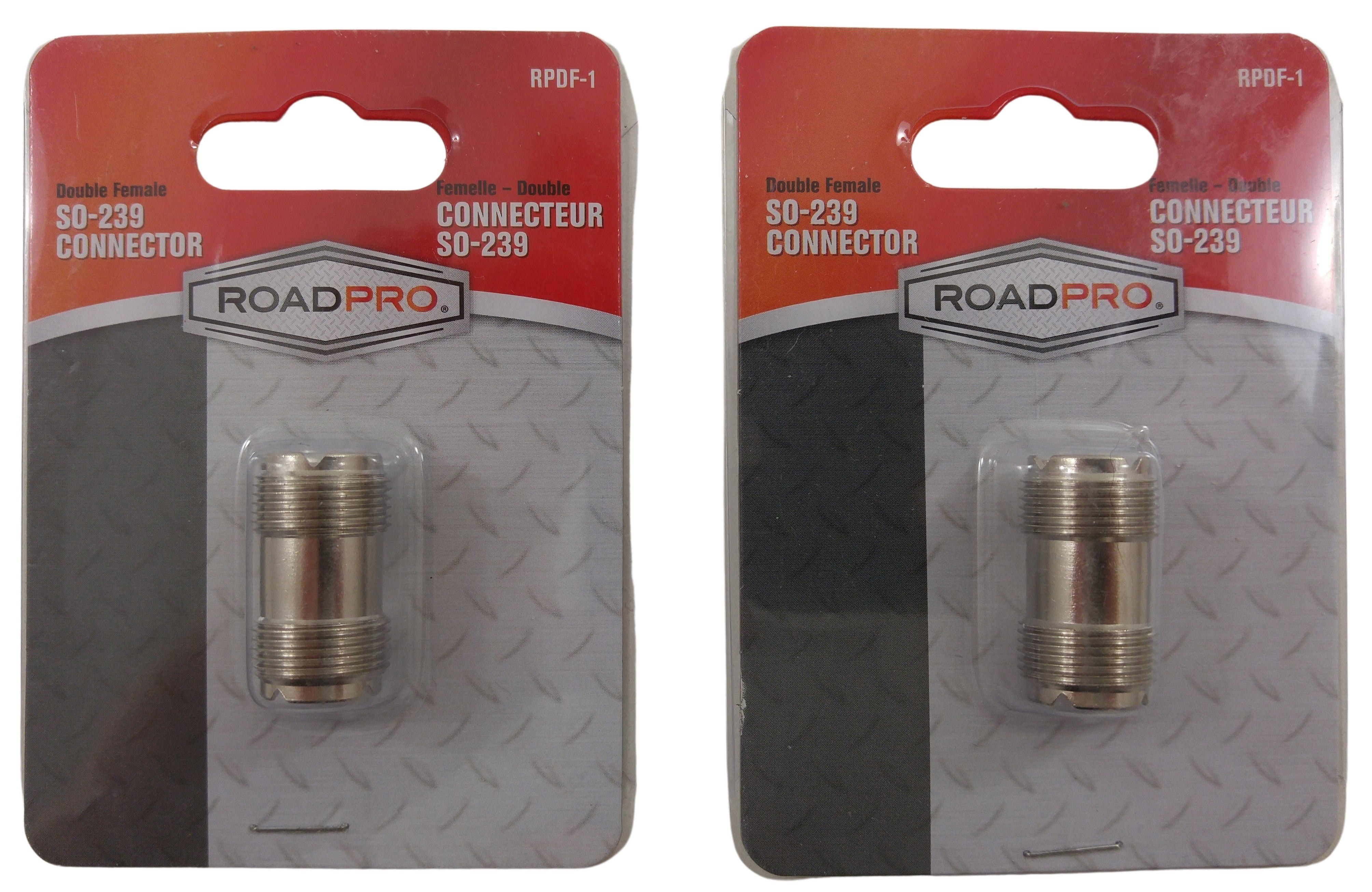 Lot of 2 RoadPro RPDF-1 Double Female Barrel UHF SO-239 CB Radio Coax ...
