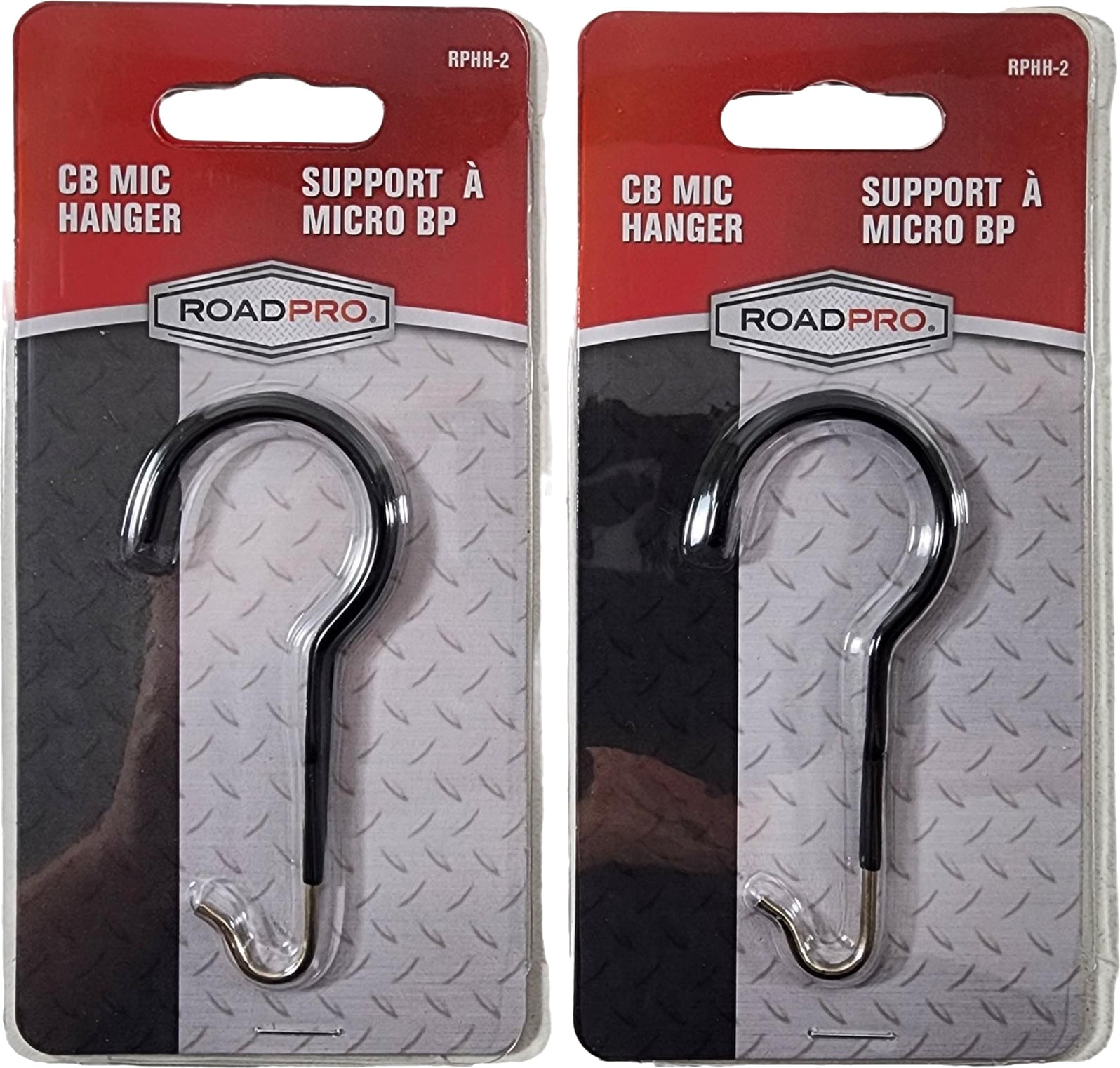 Lot of 2 RoadPro RPHH-2 CB Radio Metal Buddy Hook/Steel Microphone ...