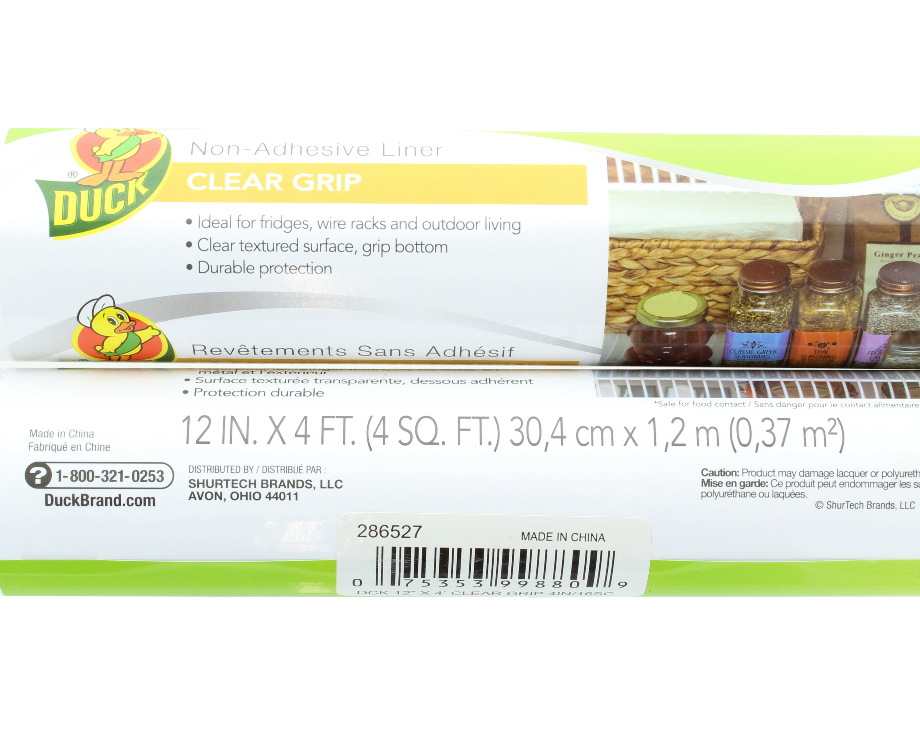 Lot of 2 Rolls Duck Non-Adhesive Clear Grip Liner 12" x 4' A Roll ...