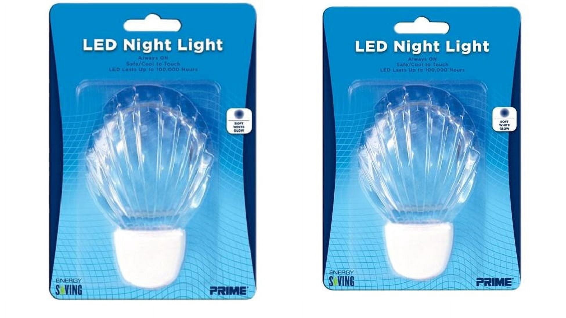 Lot of 2 Seashell LED Night Lights Soft White Glow - Walmart.com
