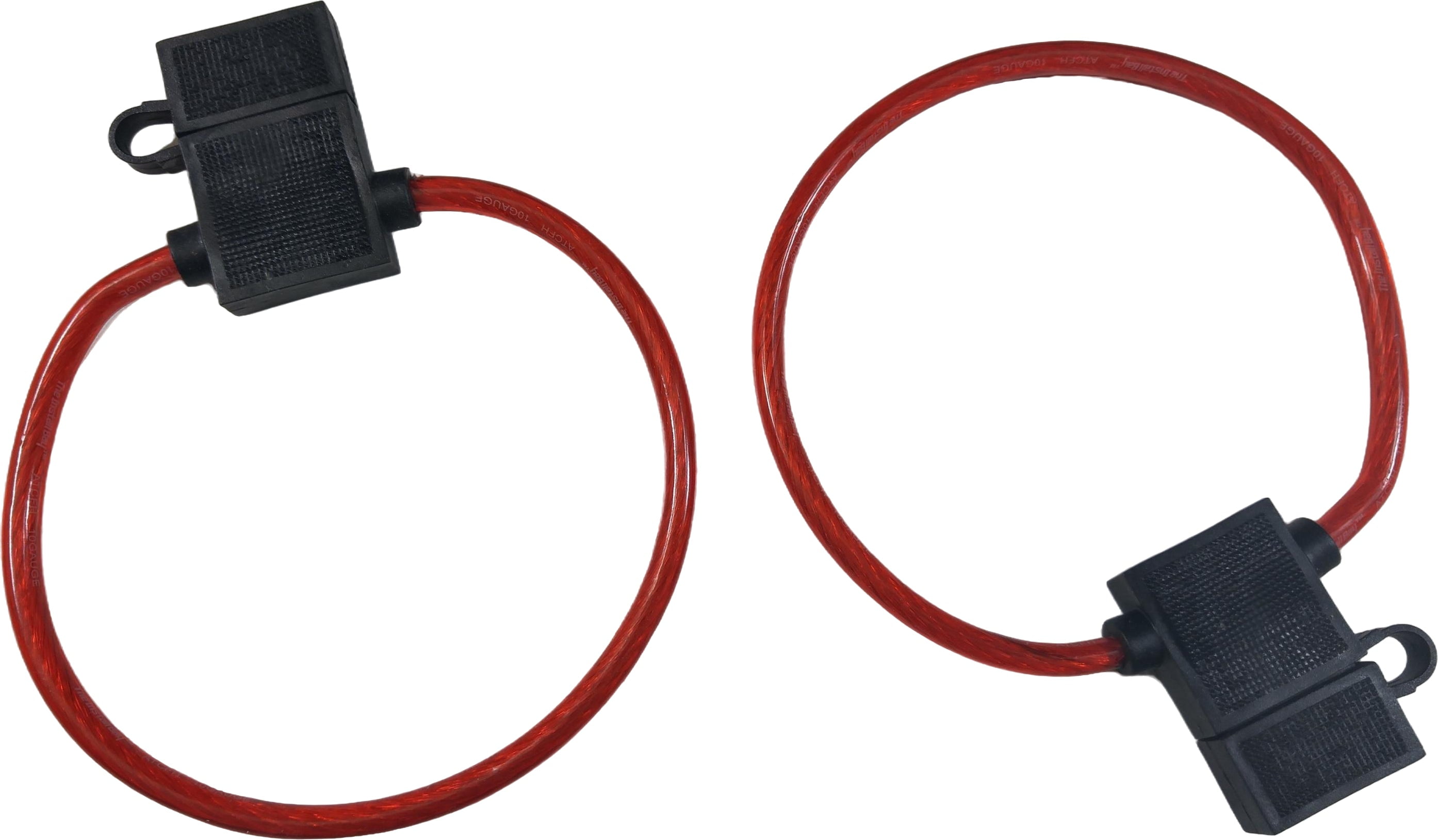 Lot of 2 Waterproof 10 Gauge AWG ATC In-Line 10 Inch Long Fuse Holder ...