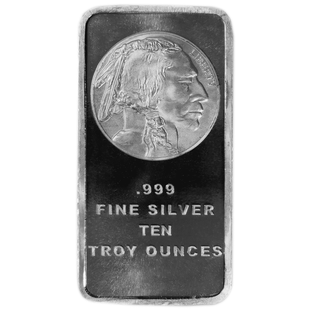 10 Troy oz Buffalo .999 Fine Silver Bar Sealed - Walmart.com