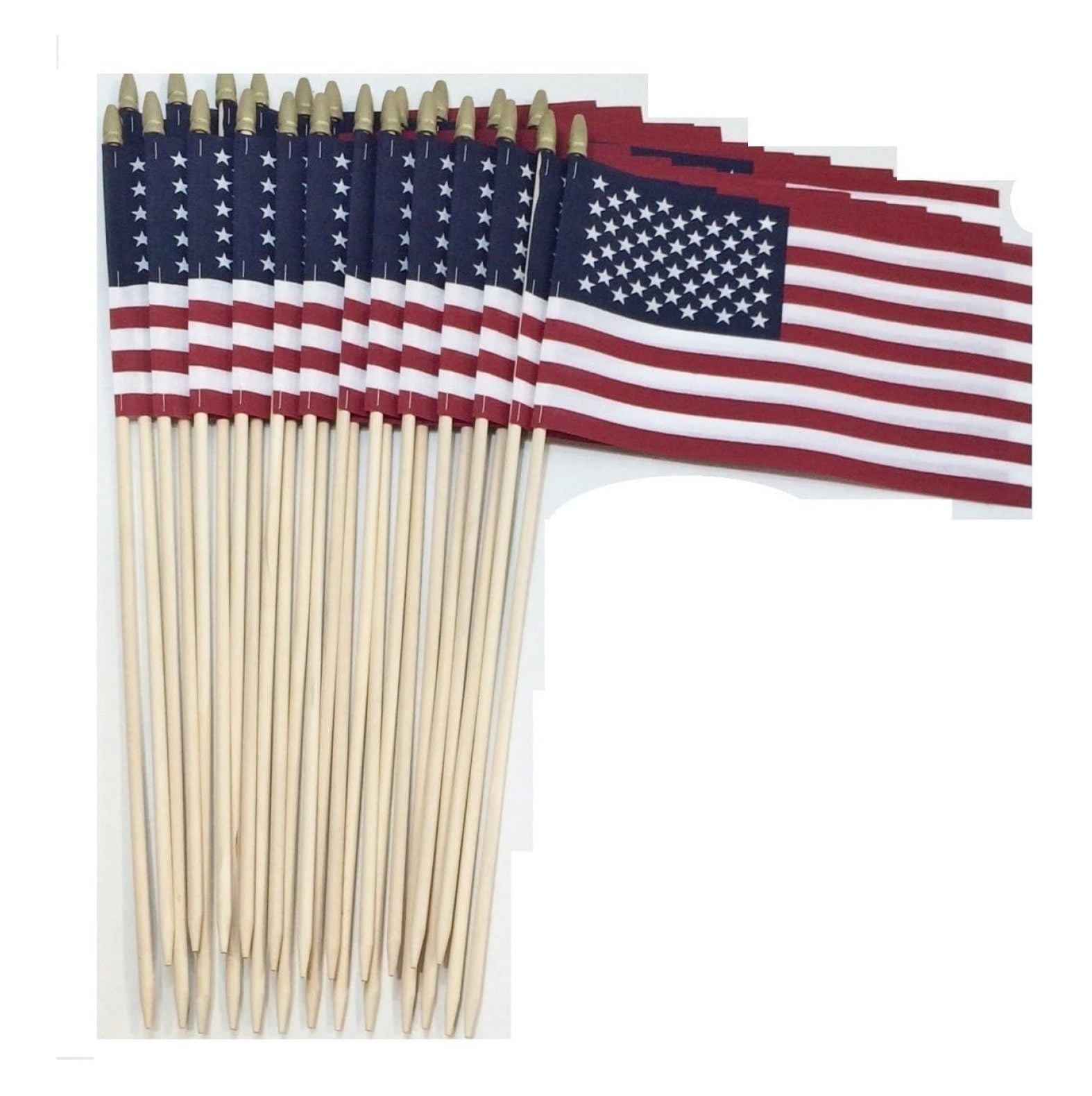 Lot of -24-8x12 Inch US American Hand Held Stick Gravemarker Flags with ...