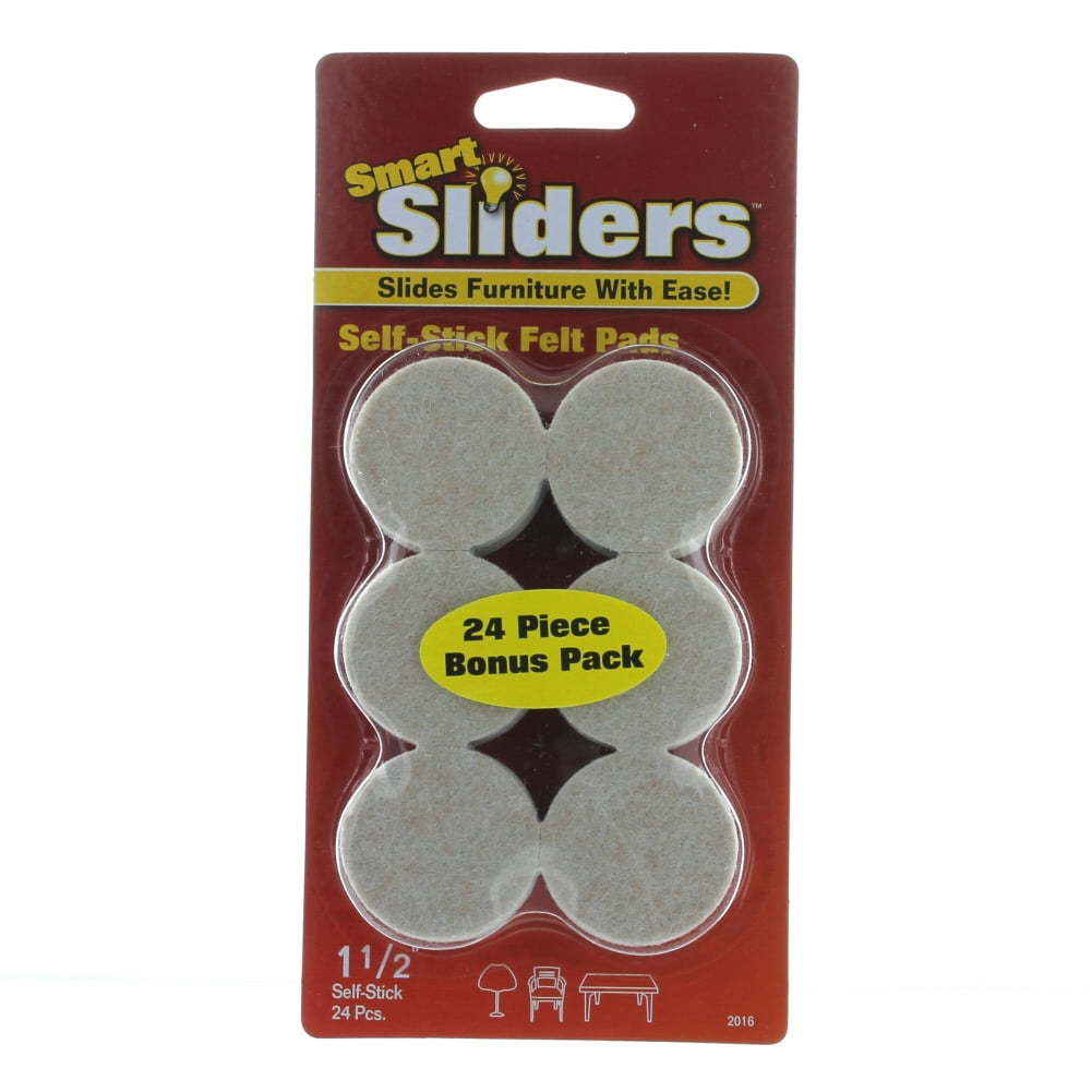 Lot of 24 Smart Sliders 1 1/2" Furniture Sliders Self Stick Felt Pads ...