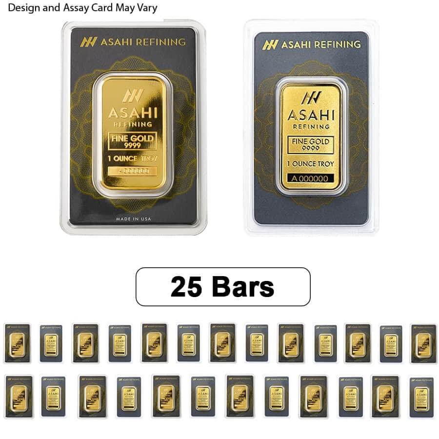 Lot of 25 - 1 oz Asahi Gold Bar .9999 Fine (in Assay) - Walmart.com