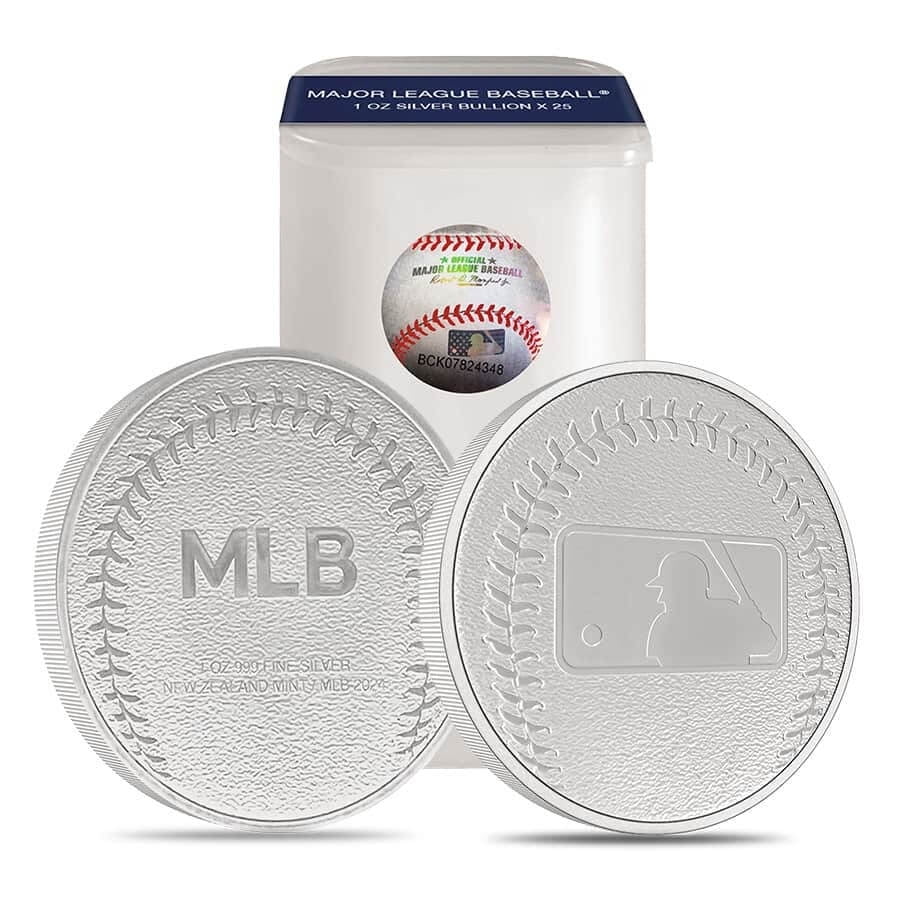 Lot of 25 - 2024 New Zealand 1 oz Major League Baseball (MLB) Silver ...