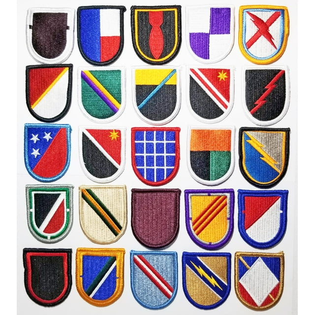Lot of 25 Army Unit Insignia Multicolor Beret Flash Patches - Walmart.com