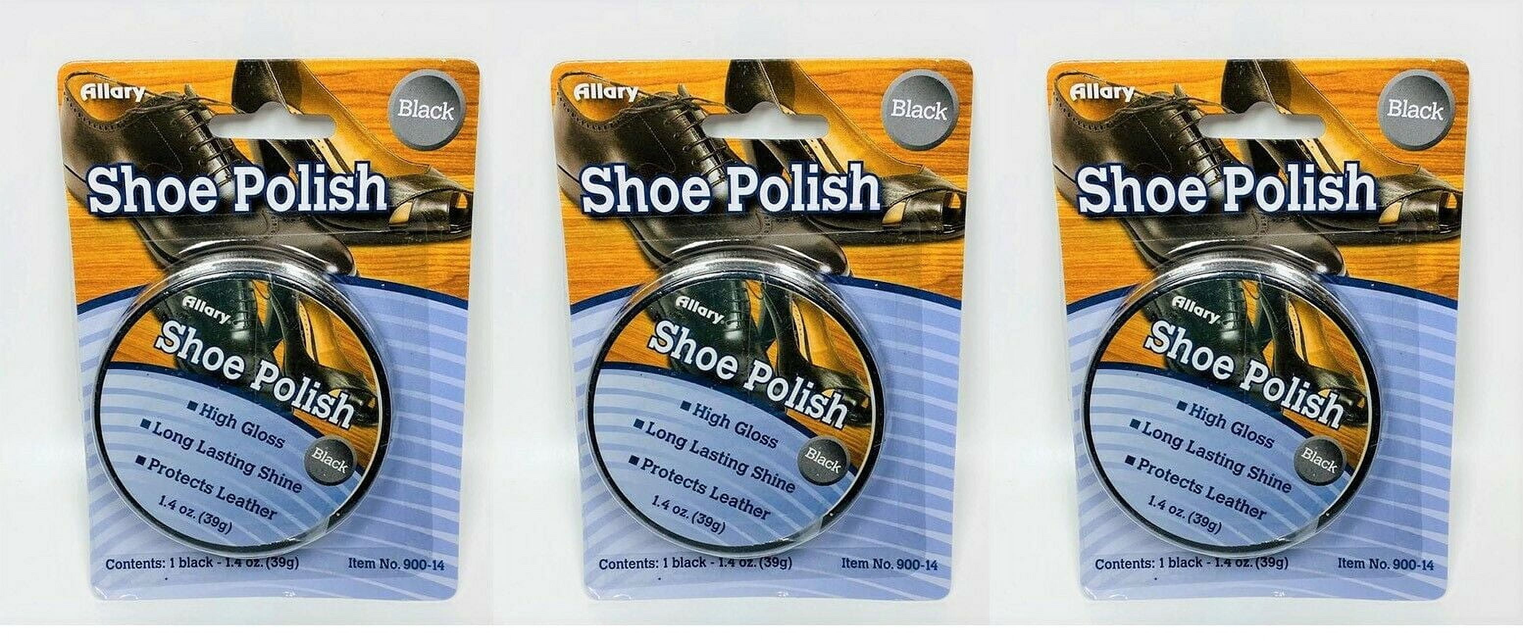Lot of 3 Allary #900-14 Shoe Polish, Black, 1.4 Oz (39g) - Walmart.com