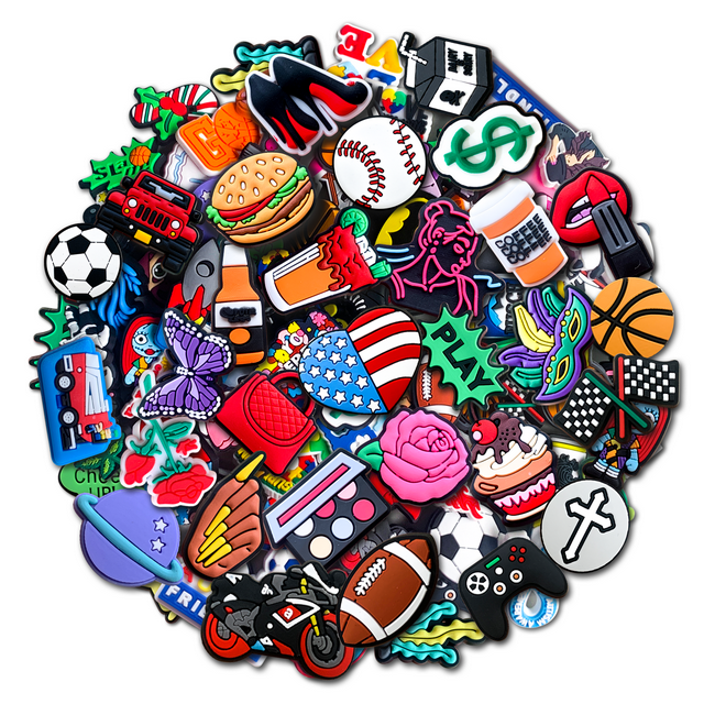 PVC Croc Clog Charms - Lot of 30 Random Shoe Decoration Charms for Men ...