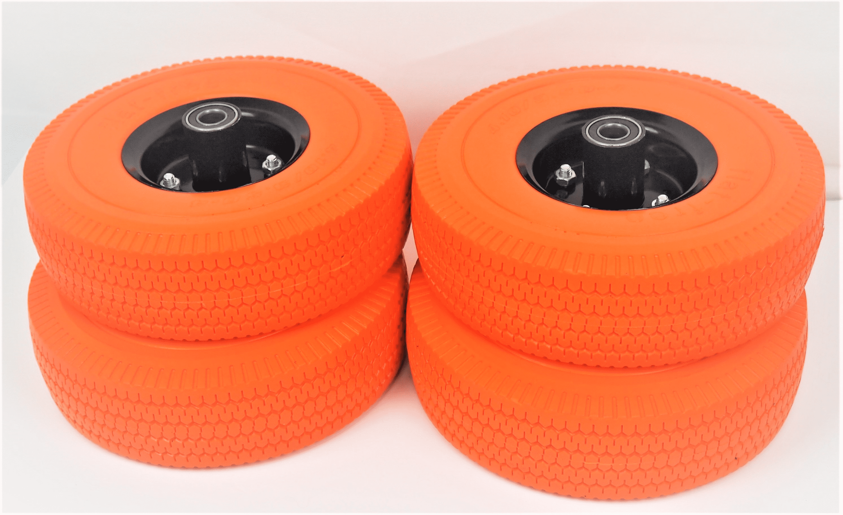 Lot of (4) 10" Flat Free Solid PU Foamed Tires Dolly Hand Truck Wagon ...