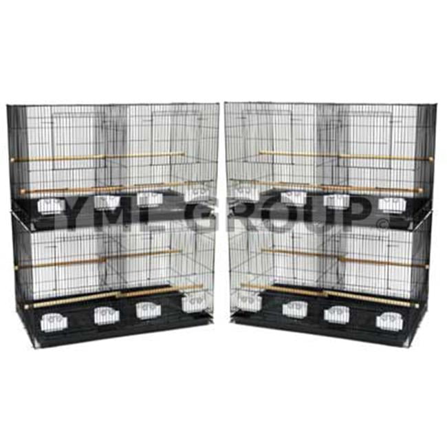Lot of 4, .5 in. bar spacing small breeding cages with divider in Black ...