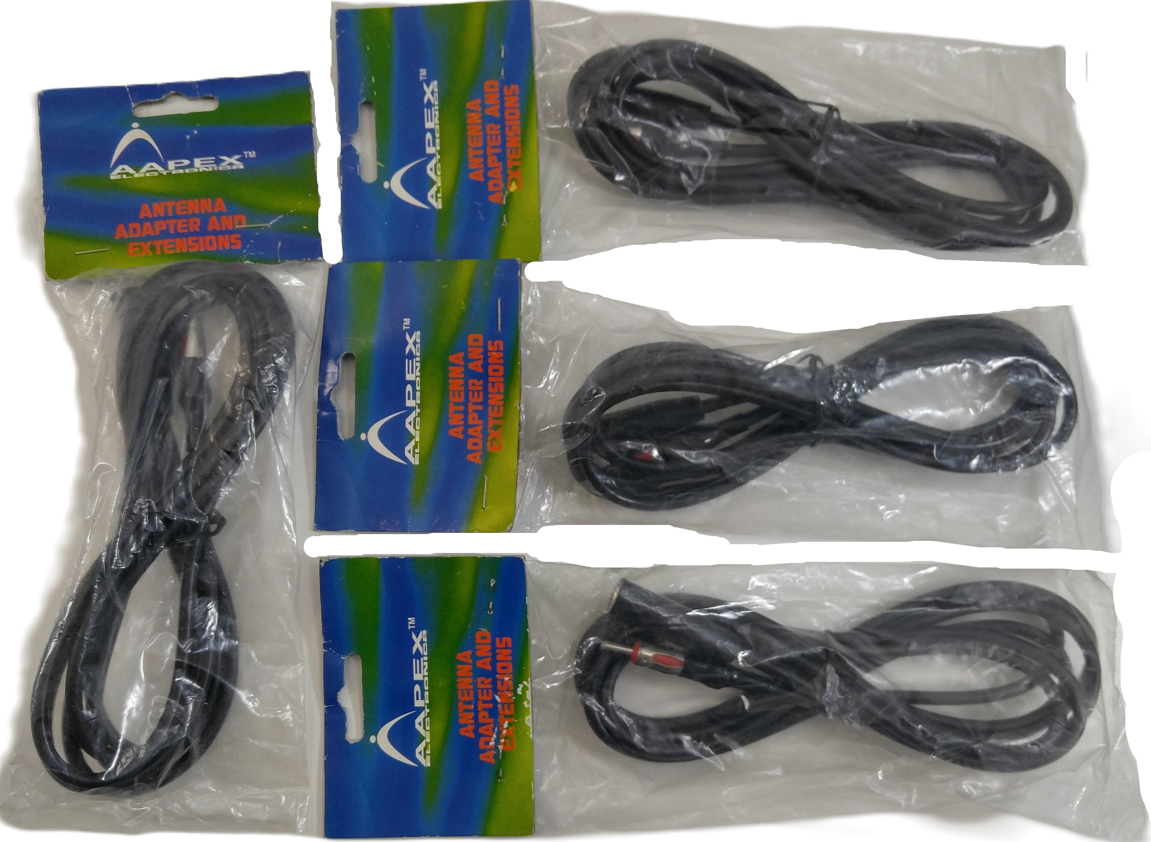 Lot of 4 Aapex AE8 AM/FM Male-Female Antenna Extension Cables 8 Foot ...