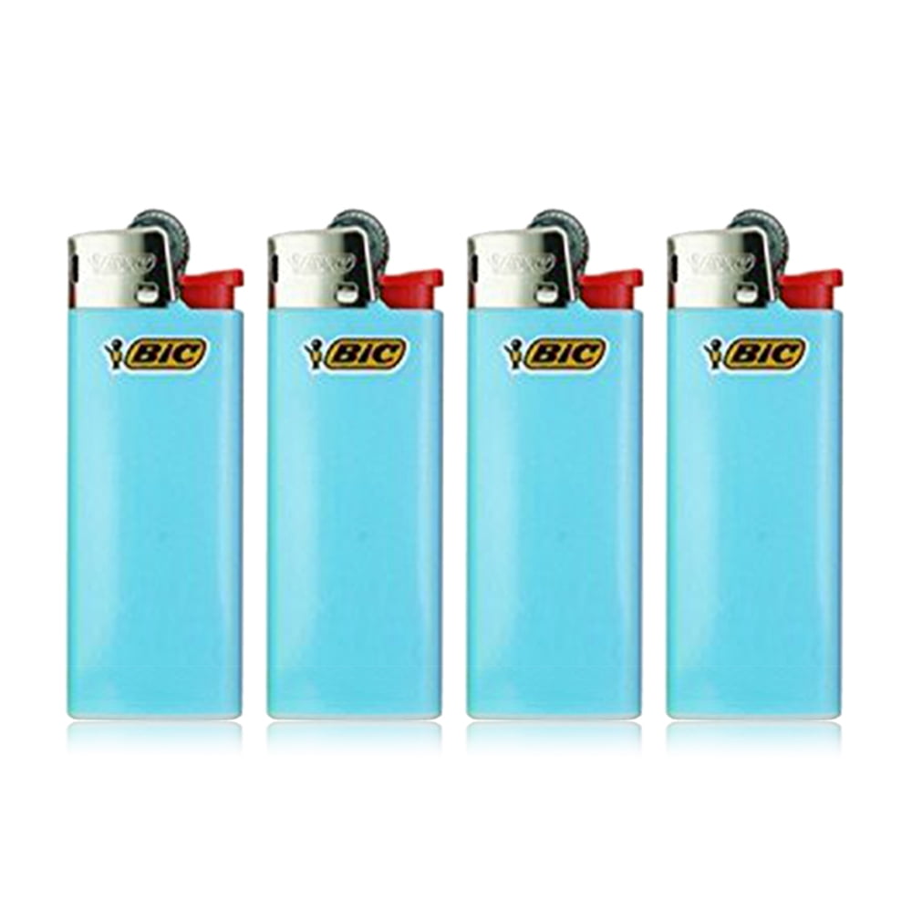 Lot of 4 Bic Mini Ebony Light Blue Lighters - Walmart.com