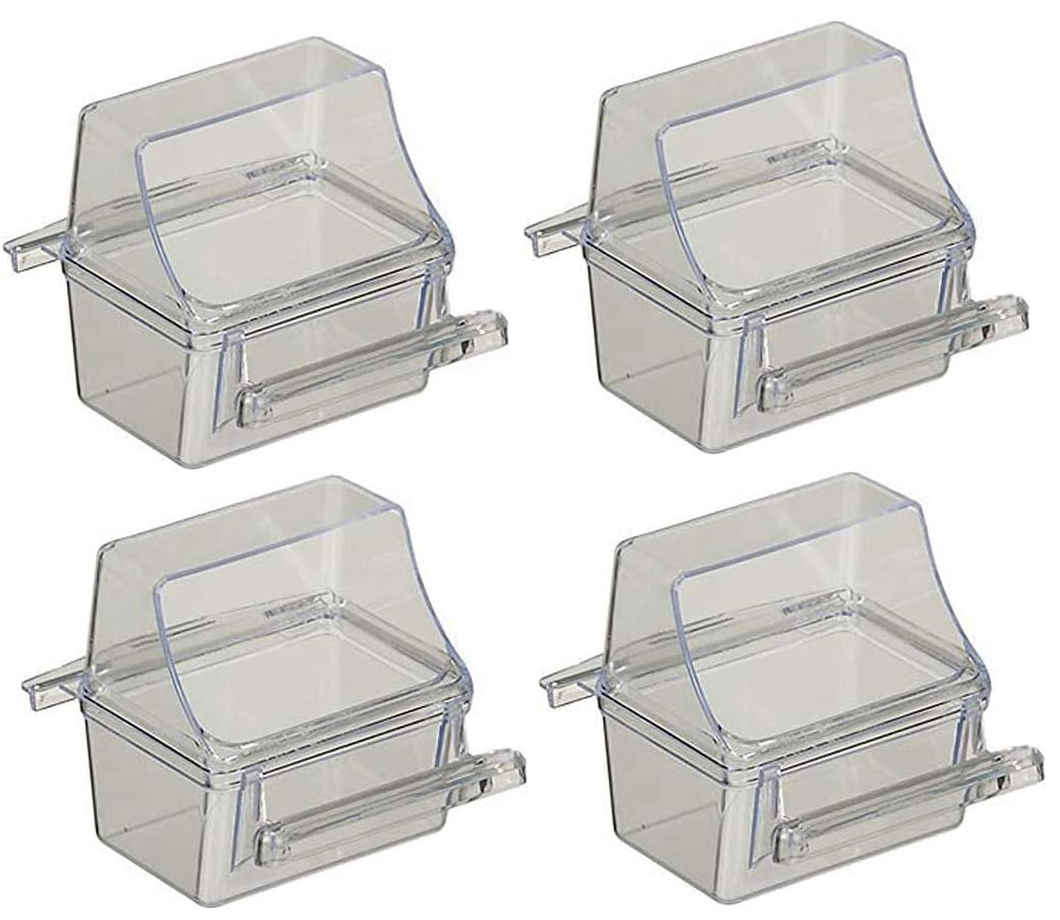 Lot of 4 Clear Transparent Bird Cage Birds Feeding & Watering Feeder Cups - Walmart.com