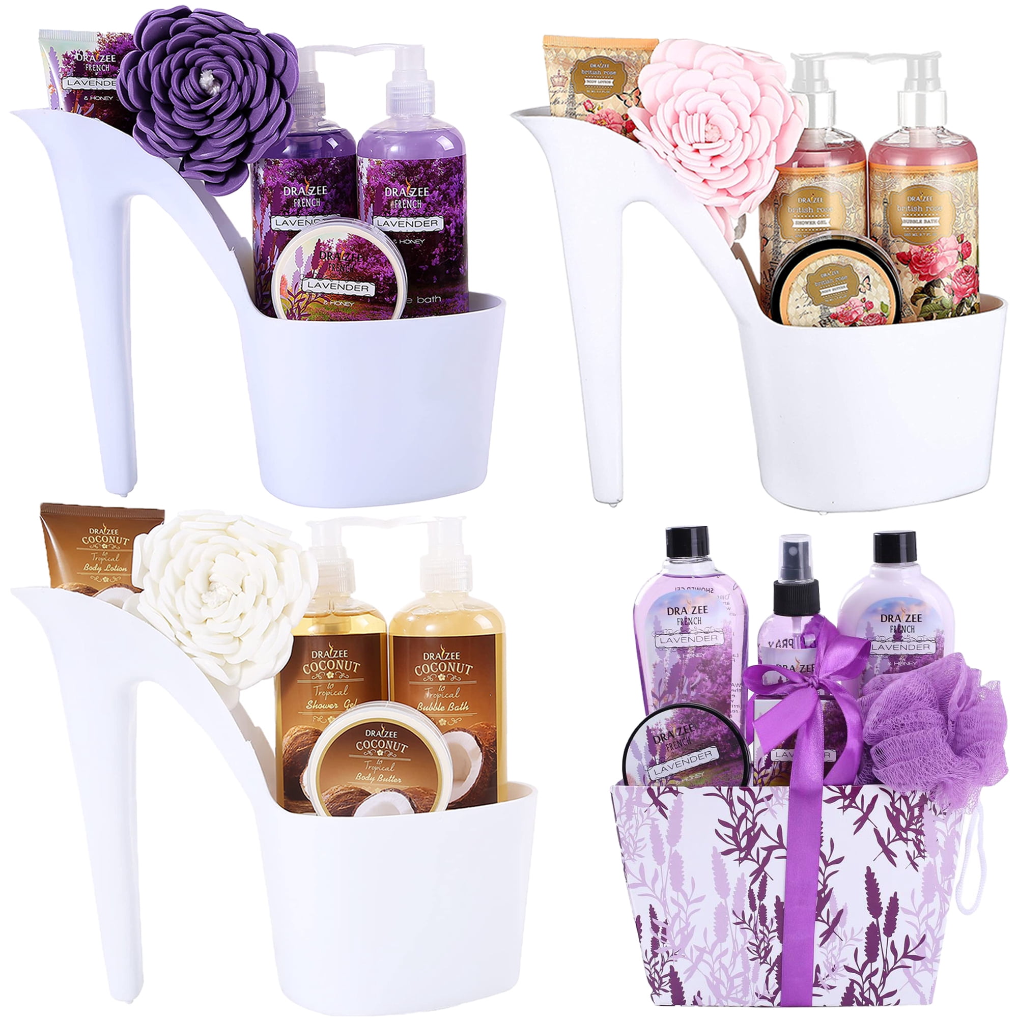 (Lot of 4) Draizee Heel Shoe Spa Gift Set Rose Lavender Coconut Scented ...