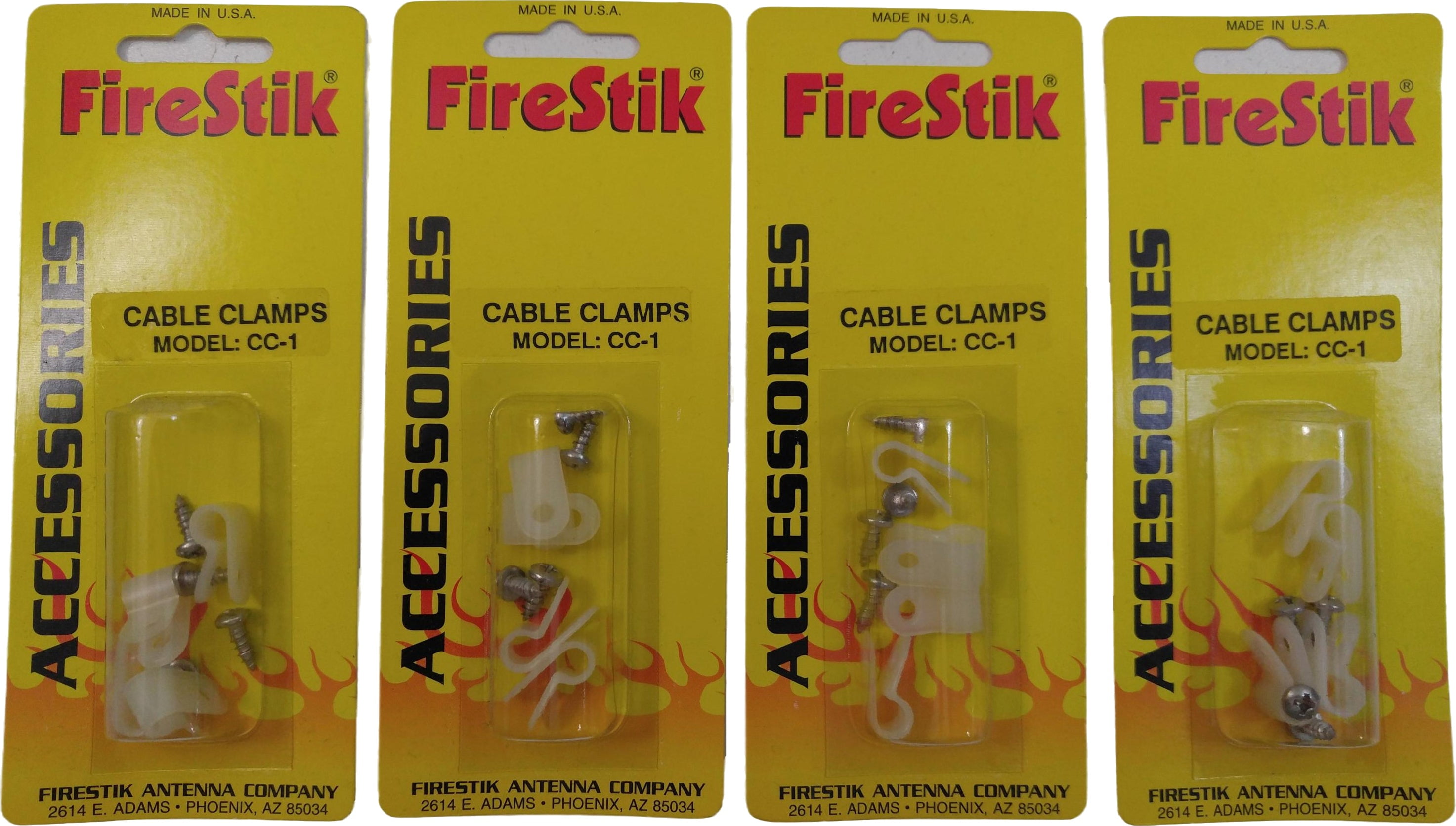 Lot of 4 Firestik CC-1 Clear Plastic CB Antenna Coax Cable Clamps 4 pcs ...