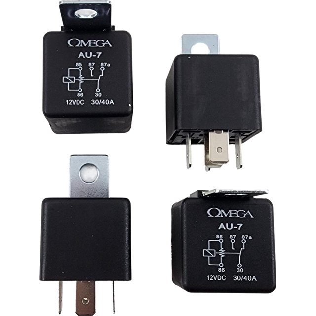 Lot of 4 Omega AU-7 SPDT Single Pole Double Throw 30 / 40 AMP 12VDC ...