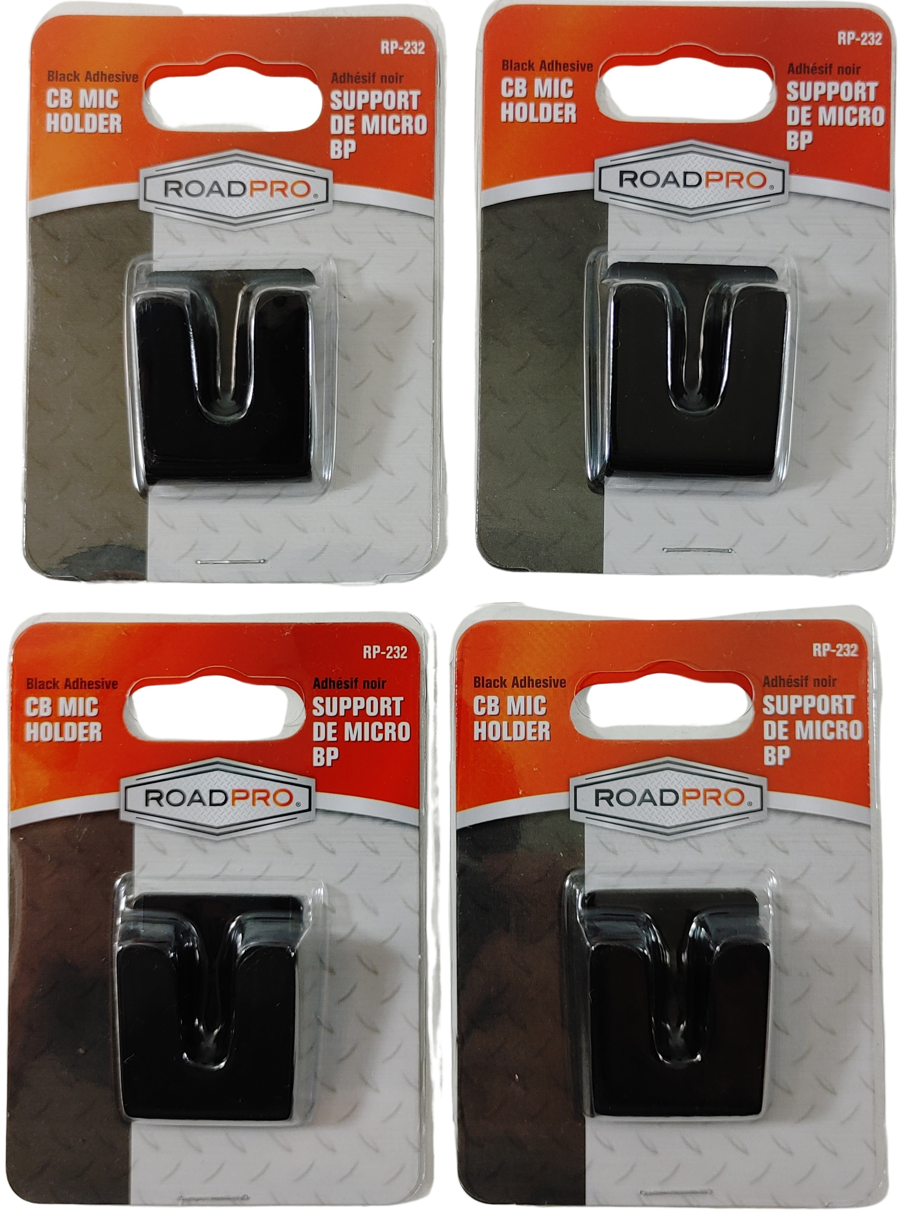 Lot of 4 RoadPro RP-232 Black Double Sided Tape Style CB Radio Mic ...