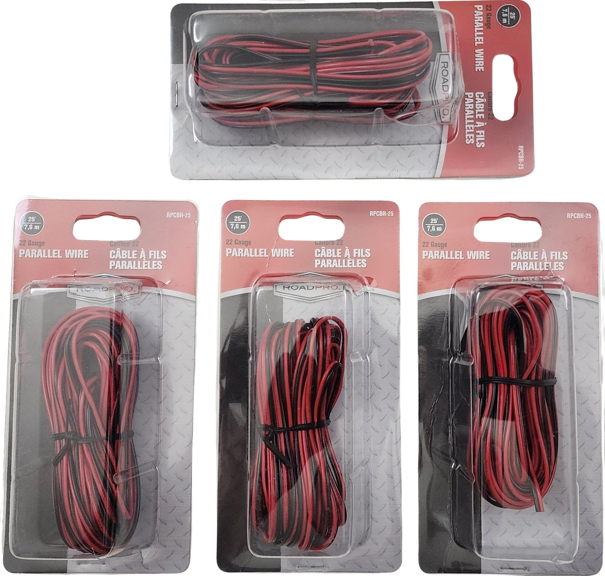 Lot of 4 RoadPro RPCBH-25 CB Radio Red & Black Parallel Power Wire - 22 ...