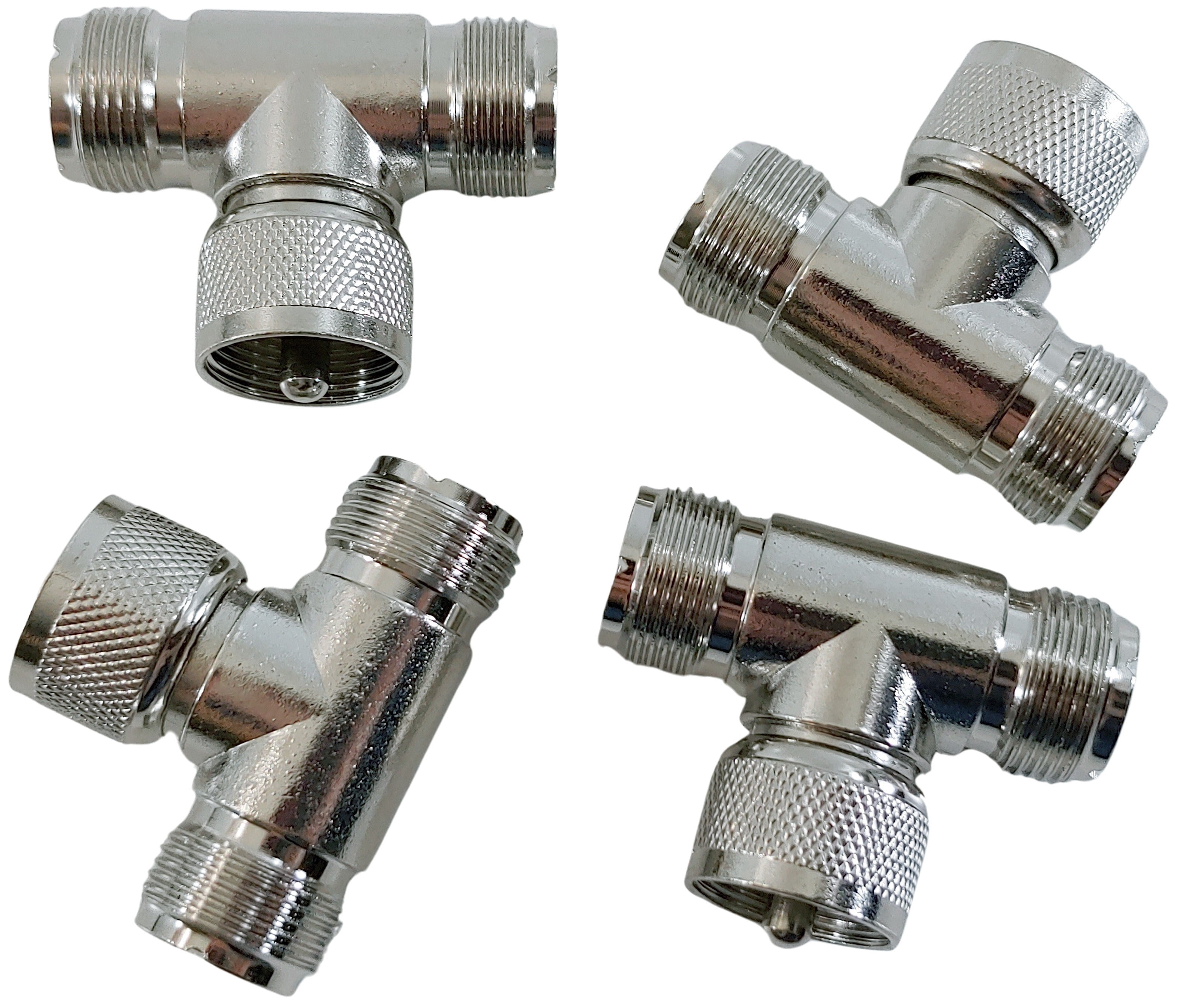 Lot of 4 Workman TAT CB / Ham Radio "T" Connector (Female-Male-Female ...