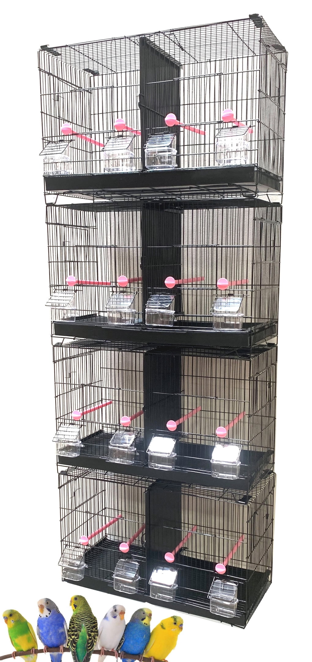 Stack & Lock Large Double Breeding Bird Cages, Lot of 4, with Wire ...