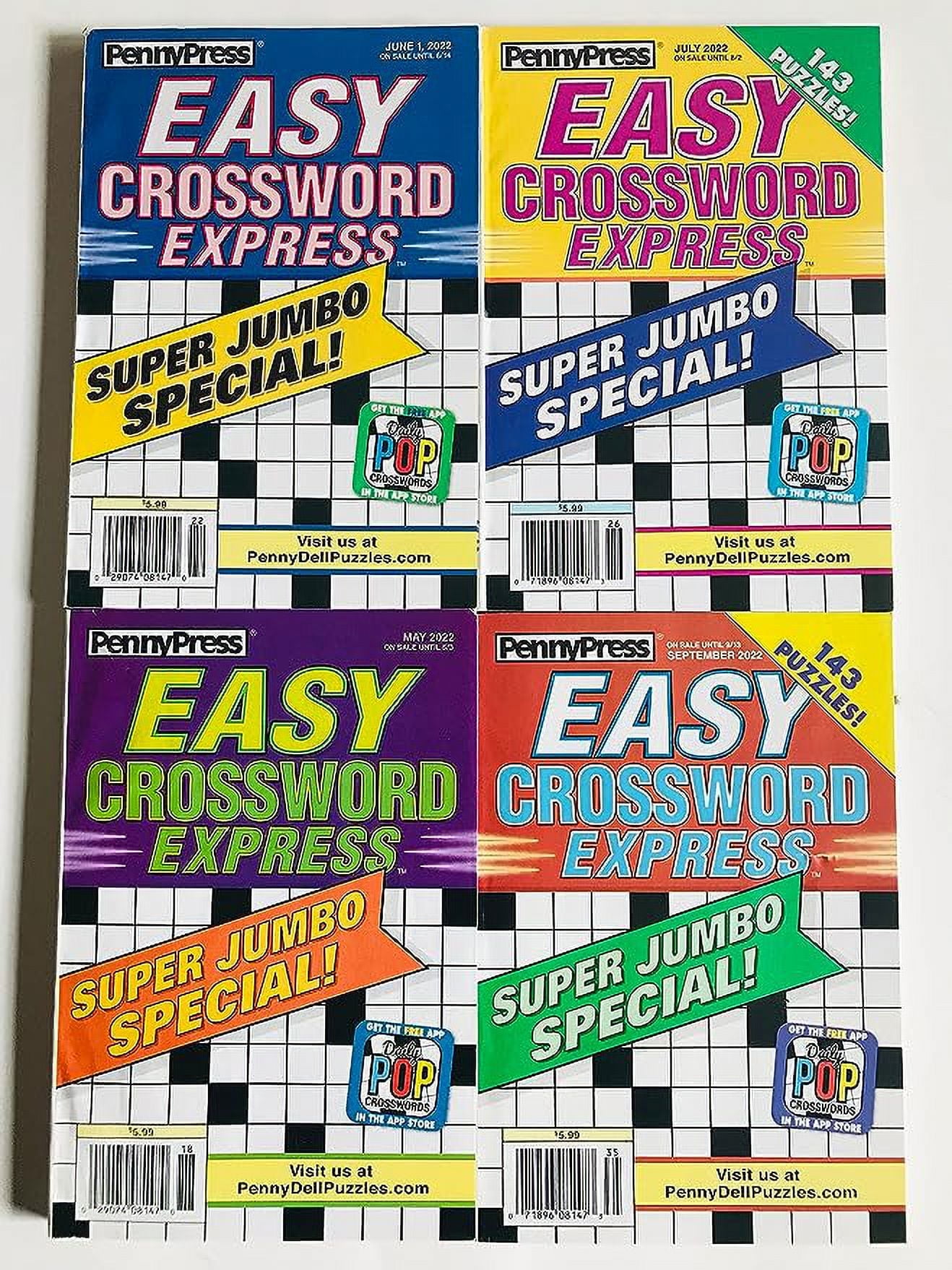 Penny Press Easy Crossword Puzzle Issues, May to September 2022, Super ...