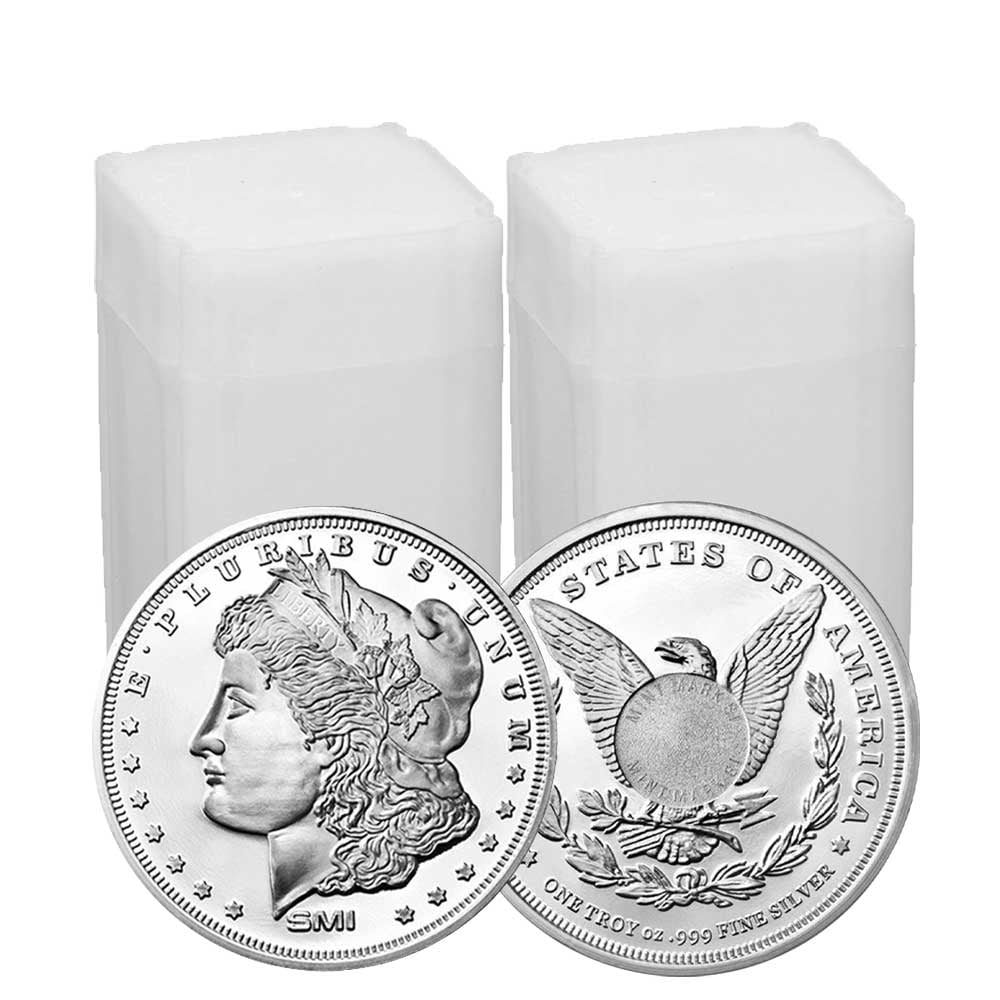 Sunshine Mint 40 - 1 Troy Ounce .999 Fine Silver Round Set, Morgan ...