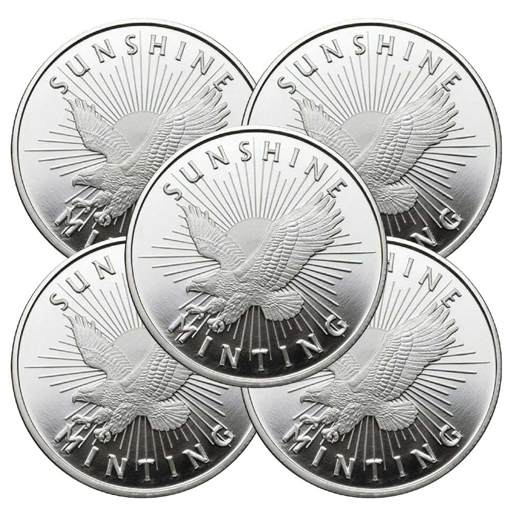 Sunshine Minting 5oz .999 Fine Silver Round Mint Mark SI - Precious ...