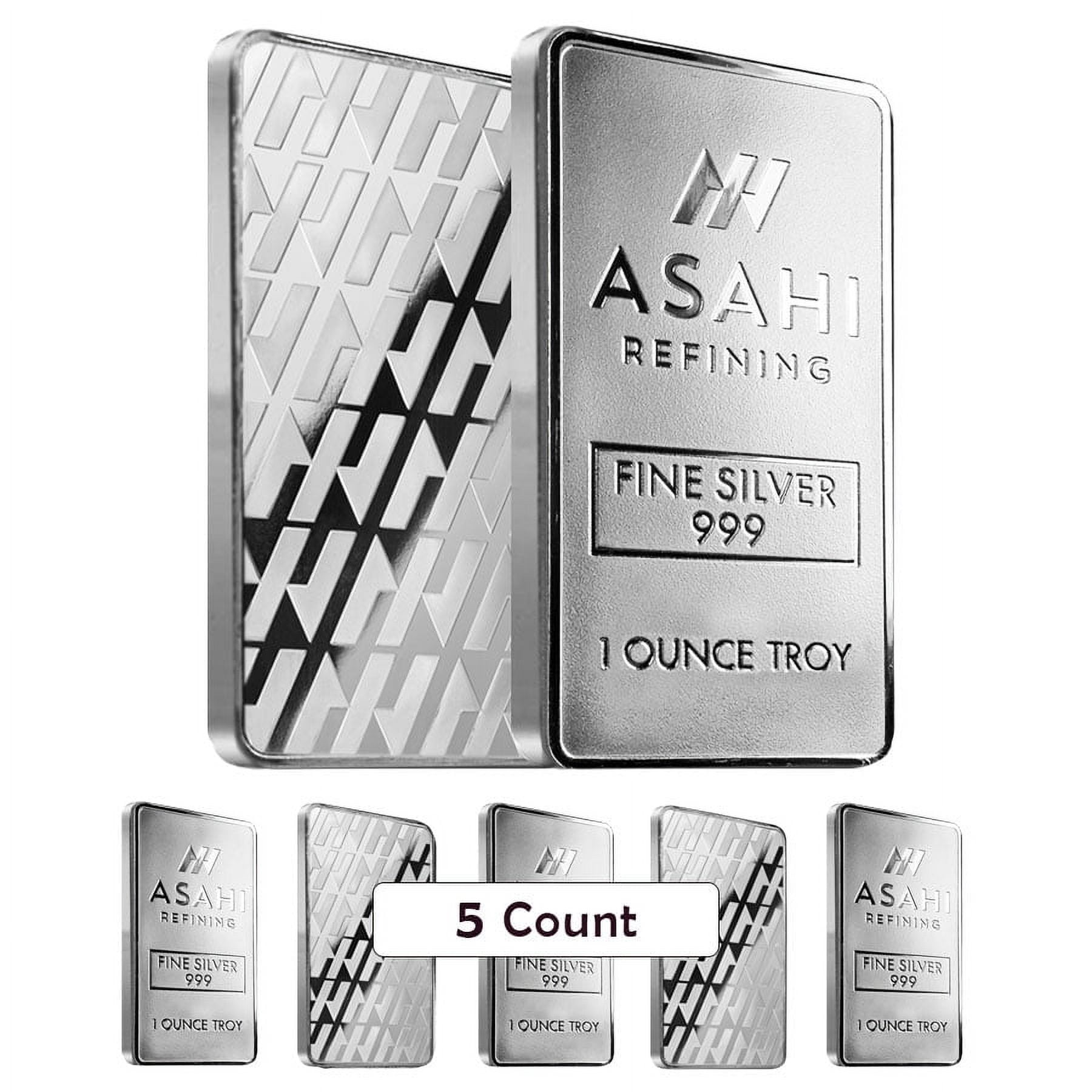 Asahi Bullion Exchange: Lot of 5 - 1 oz Silver Bar .999 Fine by Asahi ...