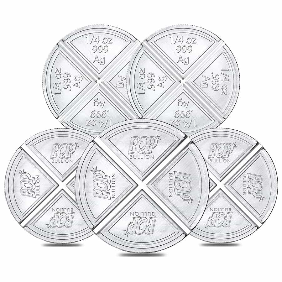Pop Bullion - Lot of 5, 1 oz Divisible Silver Round .999 Fine - Walmart.com
