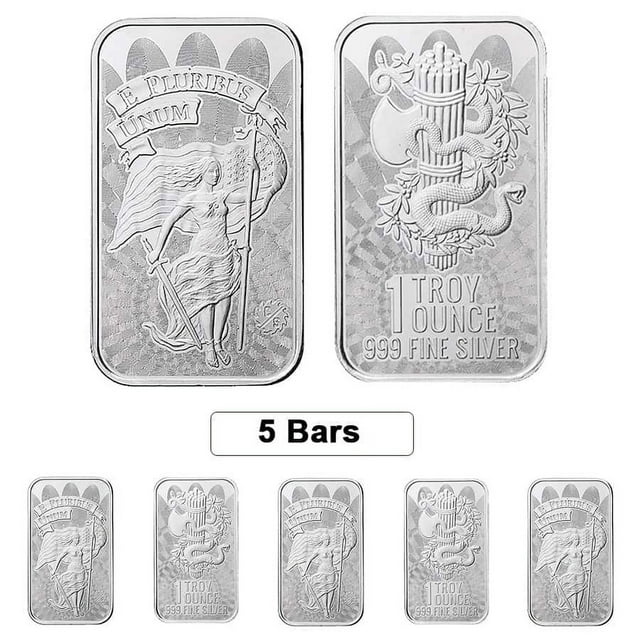 Lot of 5 - 1 oz Unity Silver Bar .999 Fine - Walmart.com