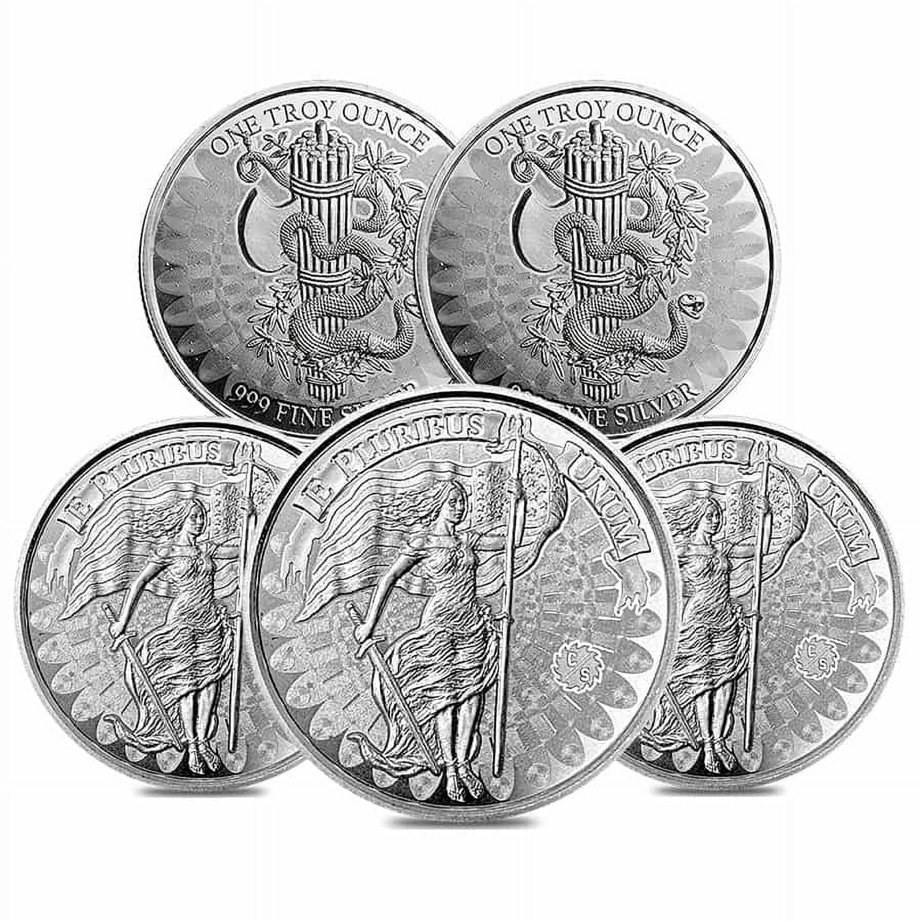 Elemetal Mint Unity Silver Round, 5 Troy Oz .999 Fine Silver, Lady ...