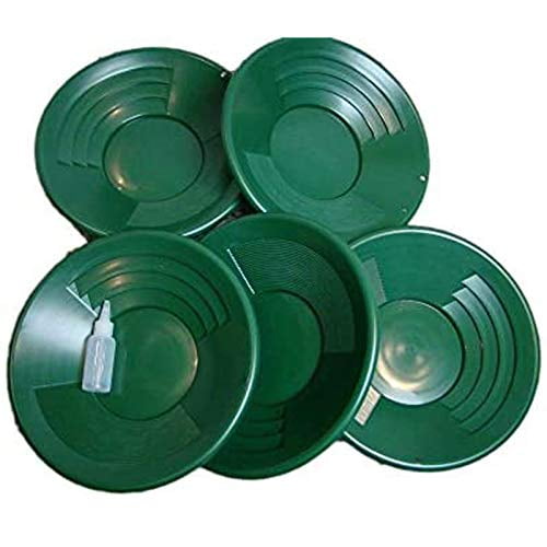 Lot of 5-14" Green Gold Pans + Bottle Snuffer - Mining-Panning Kit ...