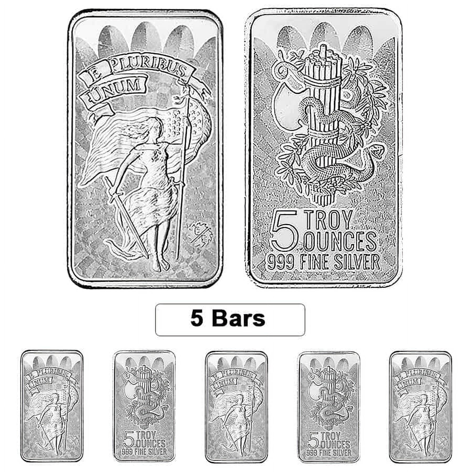 Lot of 5 - 5 oz Unity Silver Bar .999 Fine - Walmart.com
