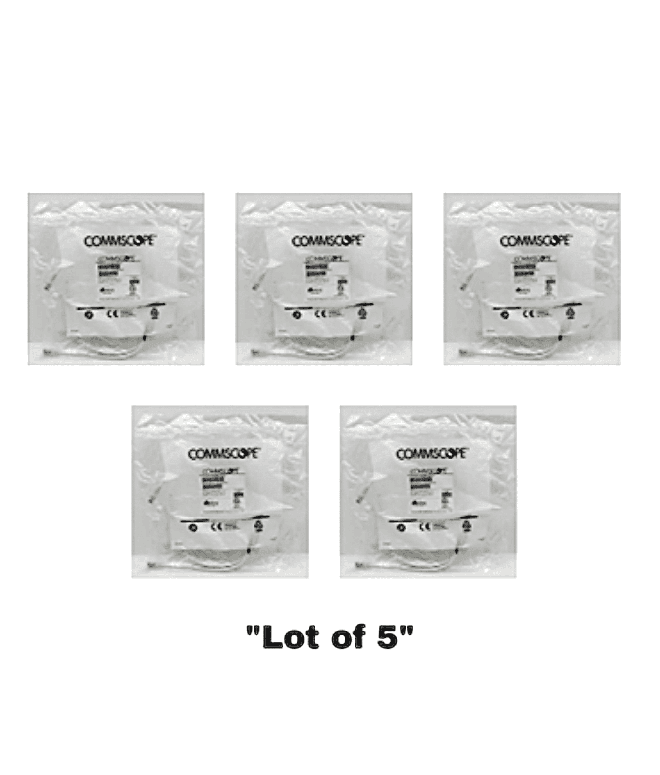 "Lot of 5" Commscope Patch Cables - Cat5E - White - 7ft - PN: CO155D2 ...