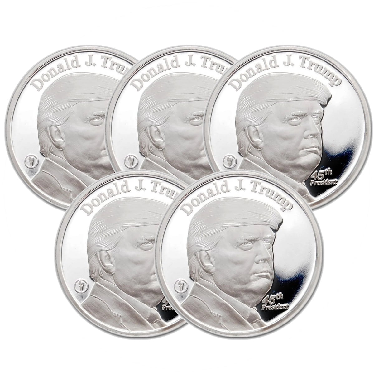 5-Pack Money Metals Mint Donald Trump Commemorative 1 oz Silver Rounds ...