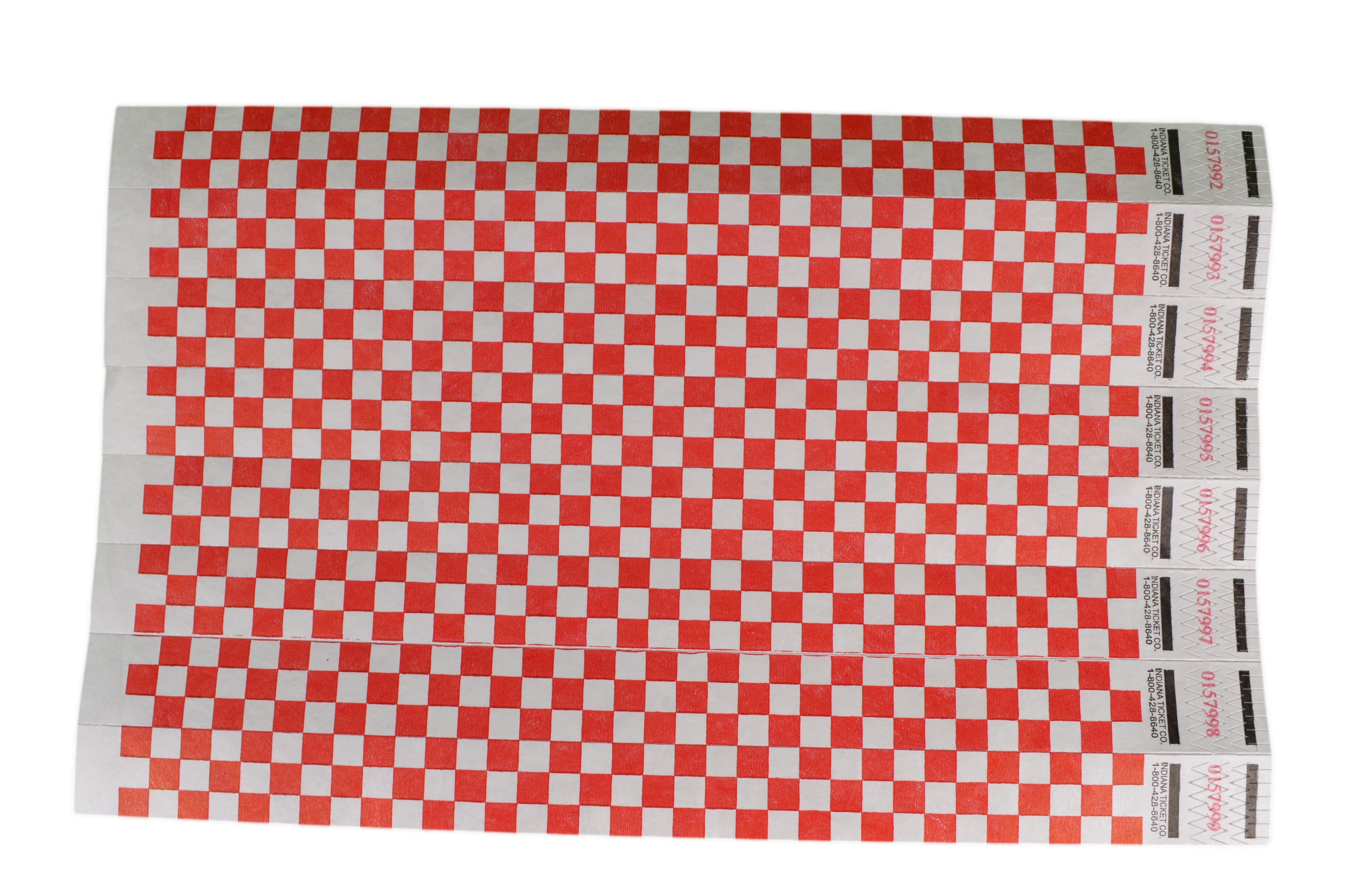 Lot of 500 Red Checkered Flag Wristbands Event Admission Wrist Bands ...