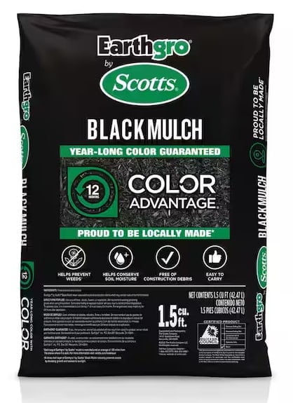 mulch, Lot of 6 Bags, Earthgro Black Mulch, 9 Cu. Ft., Maintains Color ...