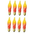 Lot of 8 Orange/Yellow Flame Candle Lamp Light Bulbs 7 watts /120 volts/E12 Base - Walmart.com
