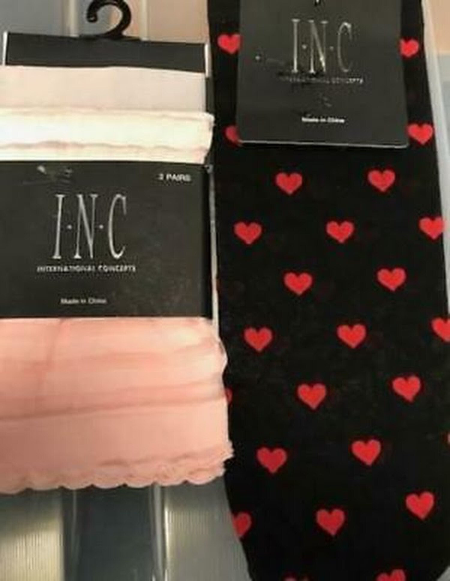Lot of I.N.C. Women's Ankle Socks: OS/Sheer Pink/Solid Black and Red ...