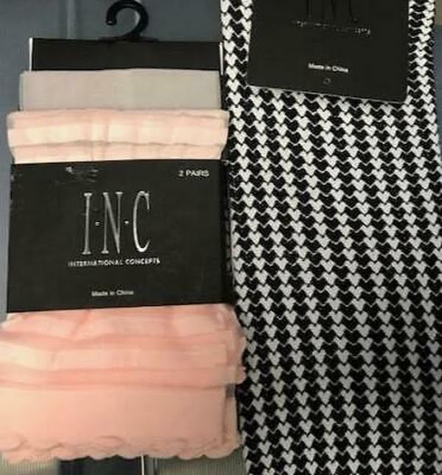 Lot of I.N.C. Women's Ankle Socks: OS/Sheer Pink/Solid Black and White ...