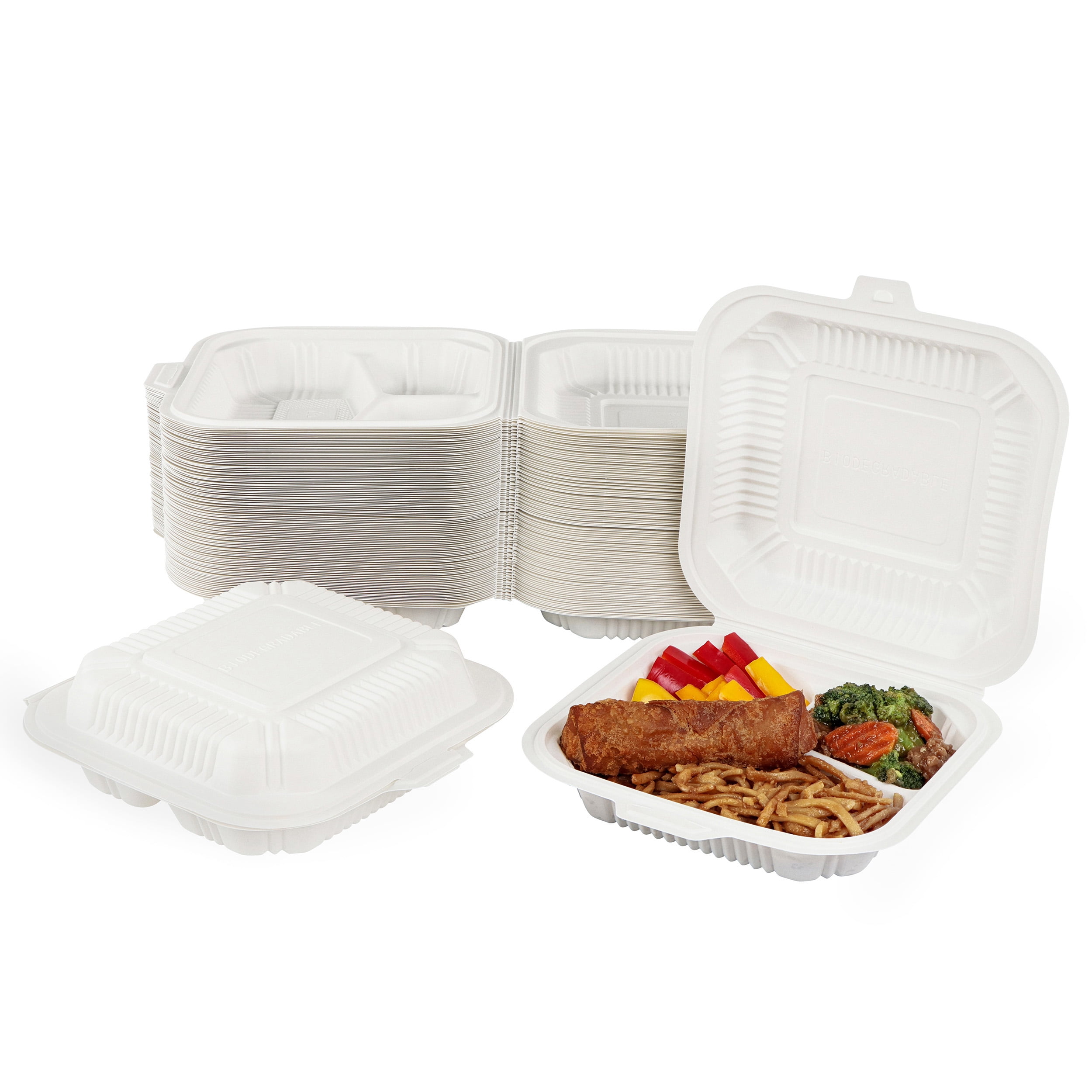 Lot45 Dinner To Go Boxes for Food - 8in Clamshell Food Containers 3 ...