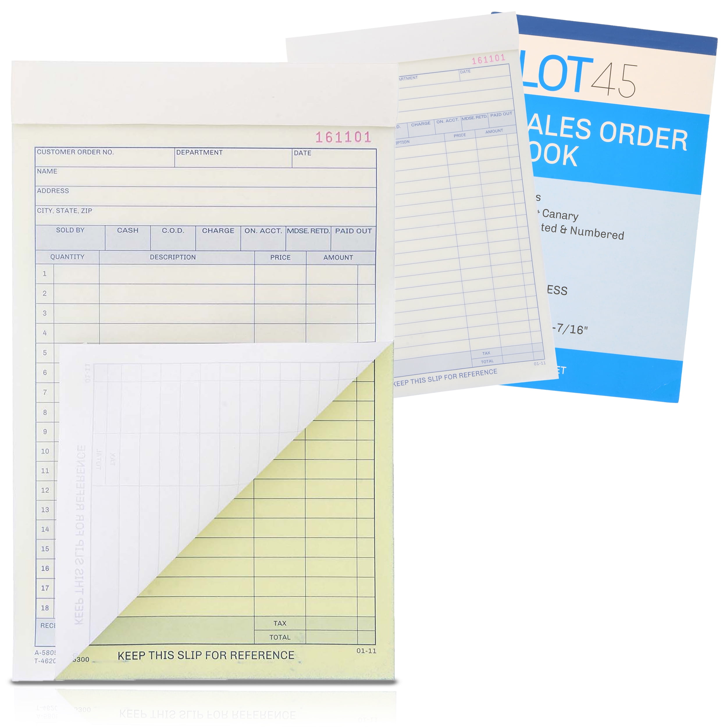 Lot45 Invoice Books 2 Part Carbonless Sales Order Book 3pk 8.4x5.6in ...