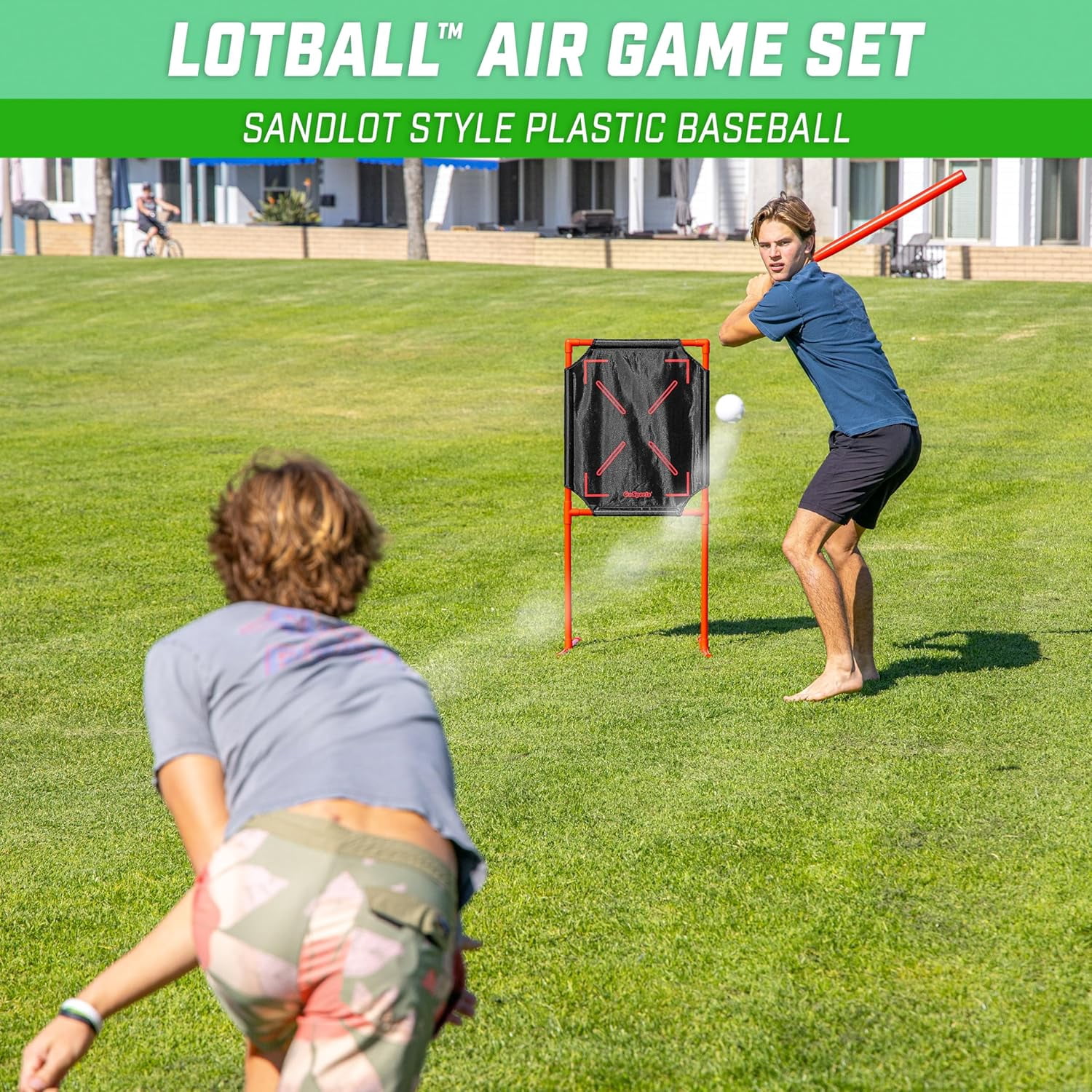 LotBall Backyard Baseball Bat, Ball and Strike Zone Set - Plastic ...