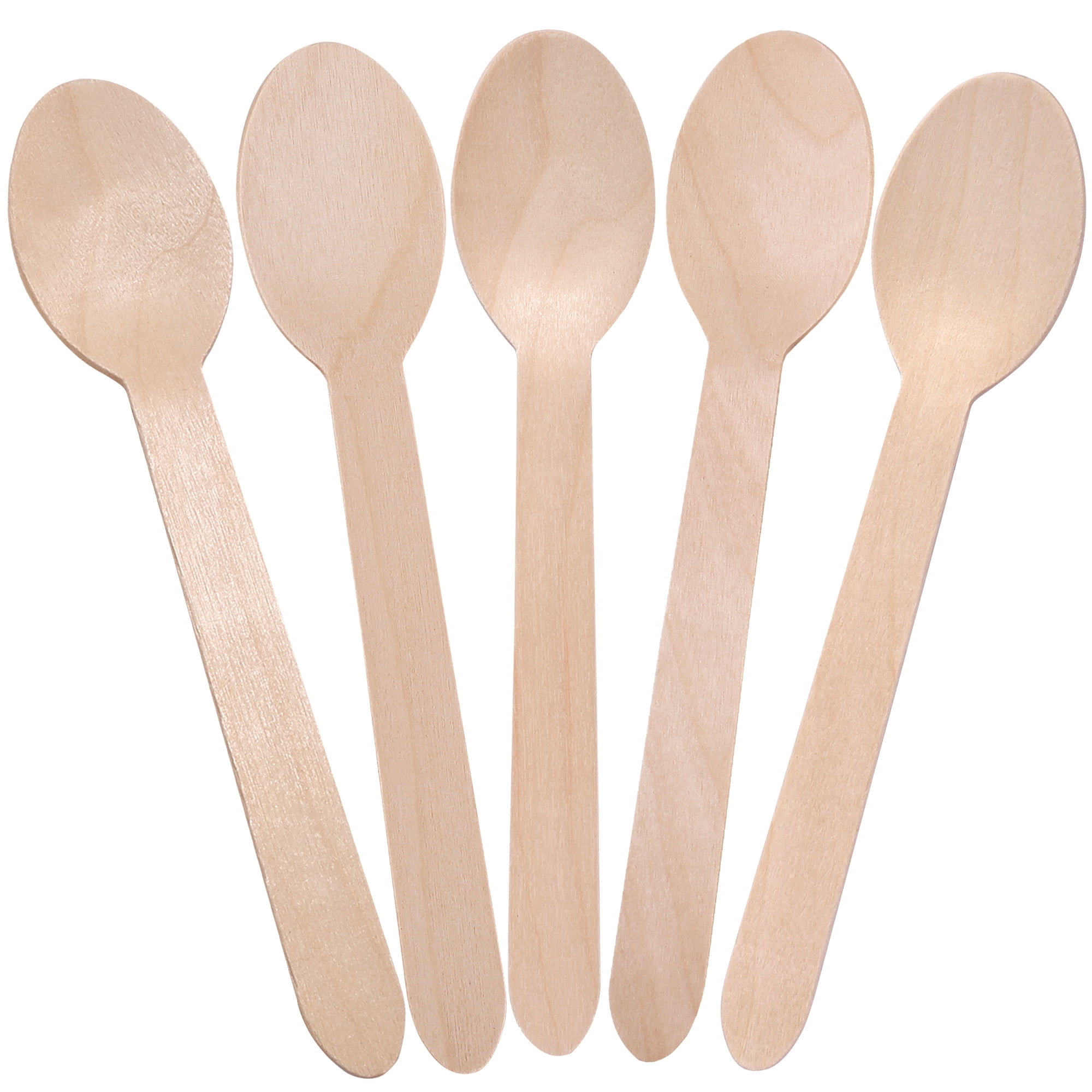 LotFancy 100 Disposable Wooden Spoons, 6.25 in Biodegradable ...
