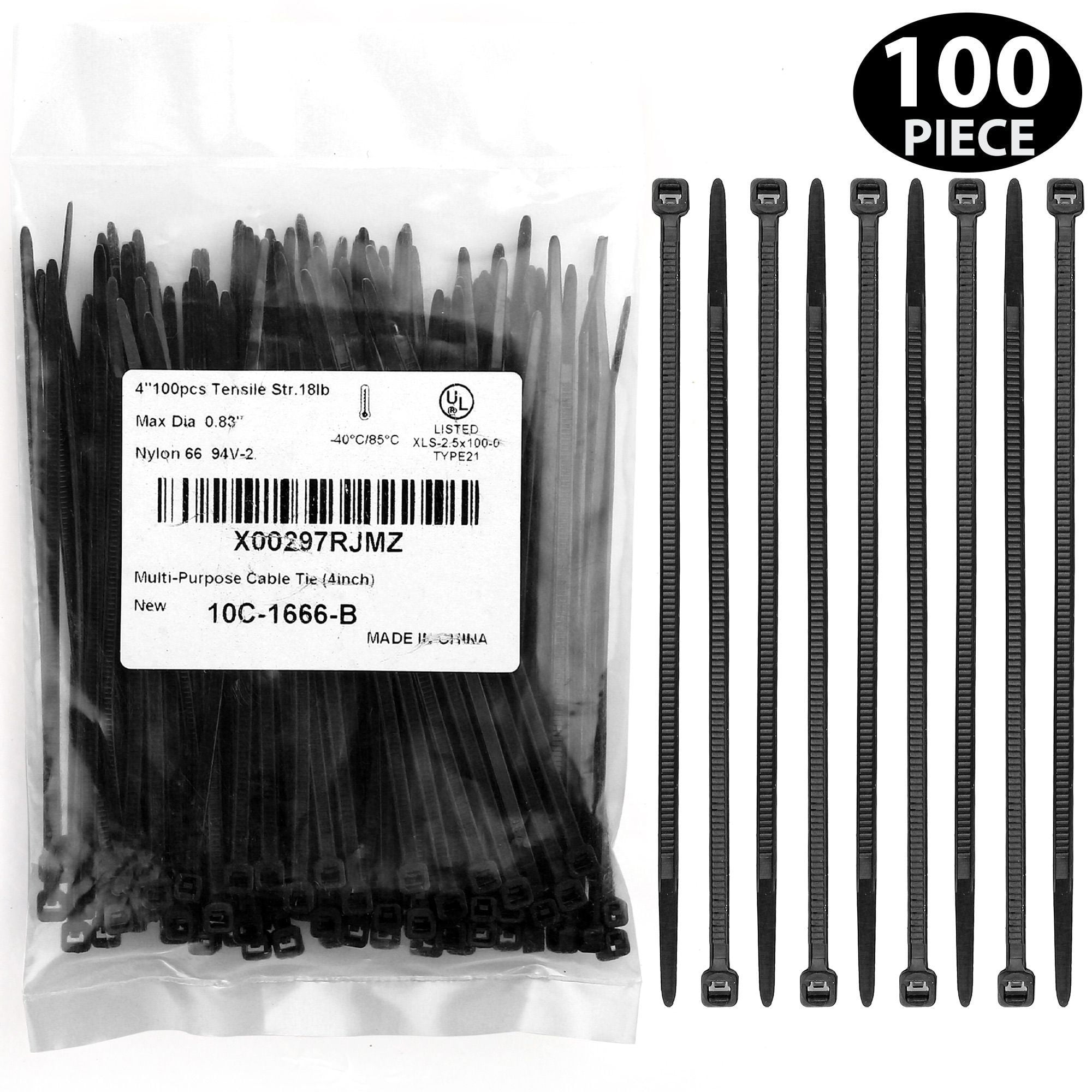 LotFancy 100Pcs 4 in Cable Zip Ties, Self-Locking Nylon Cable Ties ...