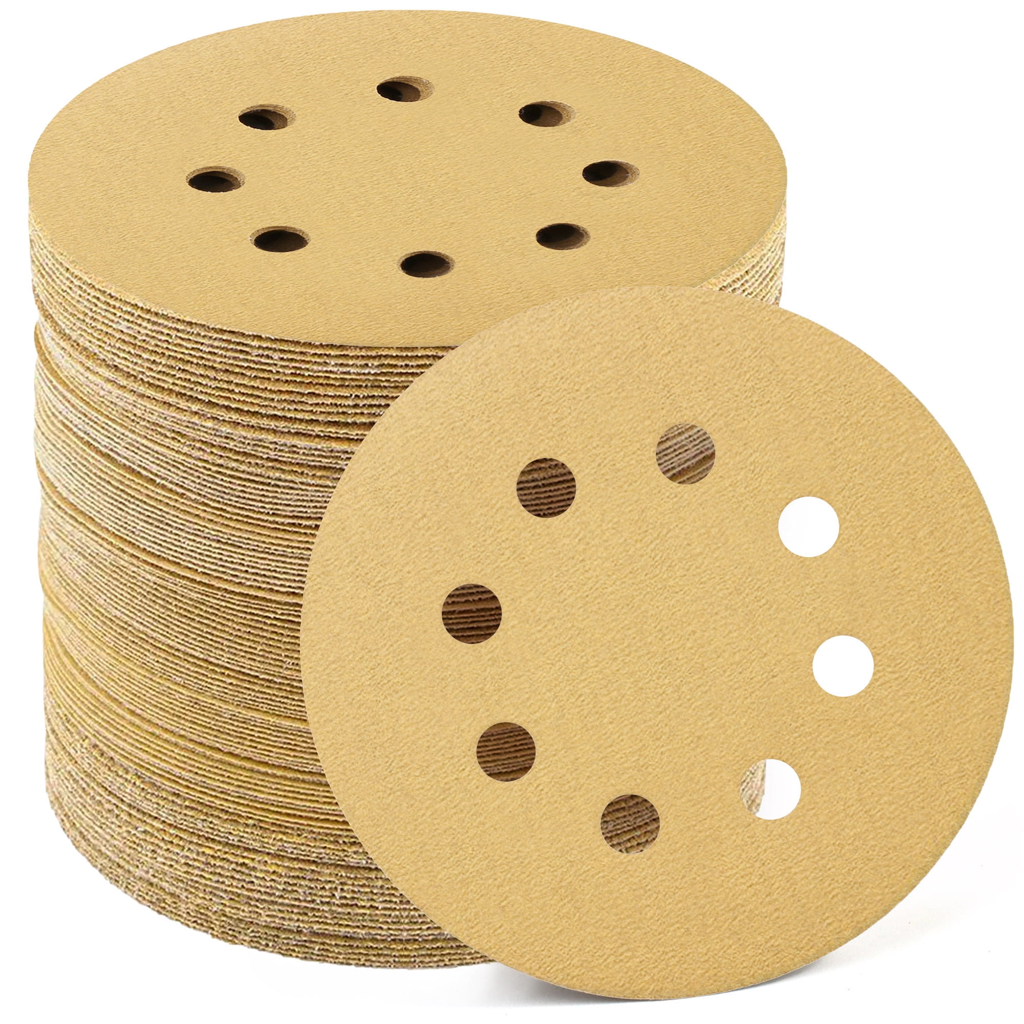 LotFancy 100Pcs 5 in 8-Hole 150 Grit Hook-and-Loop Sanding Disc ...