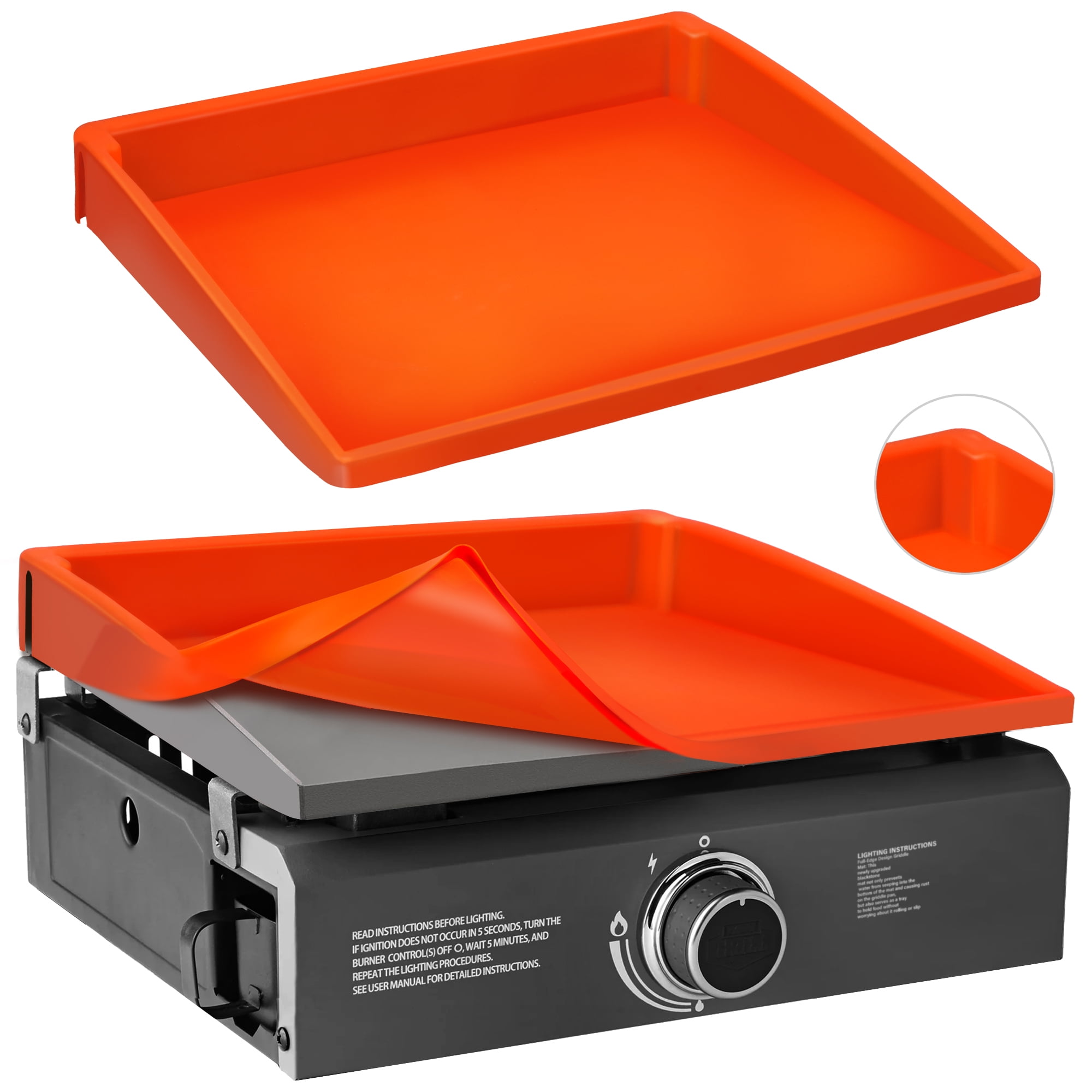 LotFancy 17in Silicone Griddle Mat for Blackstone, Heavy Duty Food ...