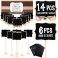 LotFancy 20 Pack Mini Chalkboard Tags, Small Stickers, Wood Food Labels ...